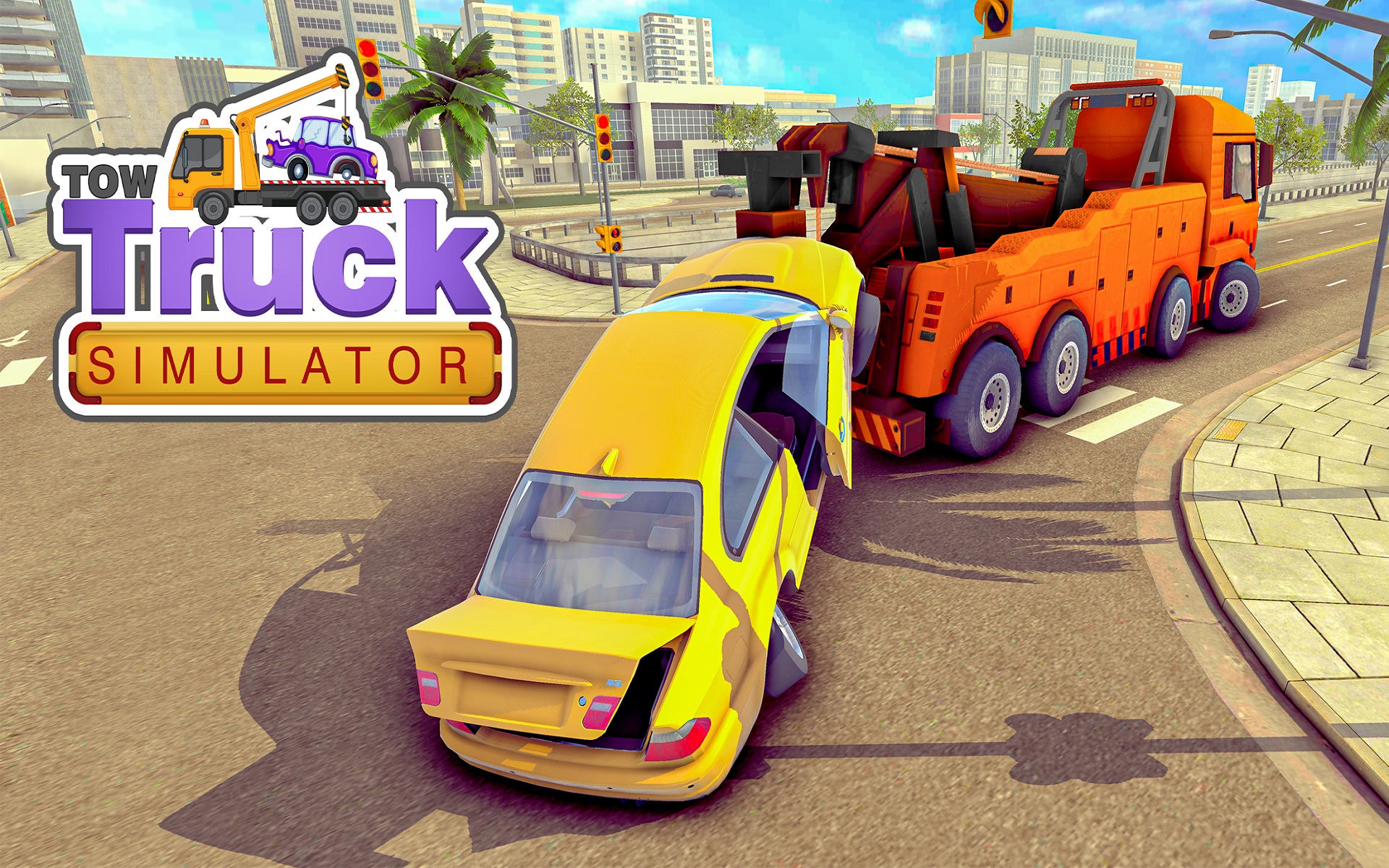 Real Tow Truck Games Simulator - Transport crashed cars to city garage ...