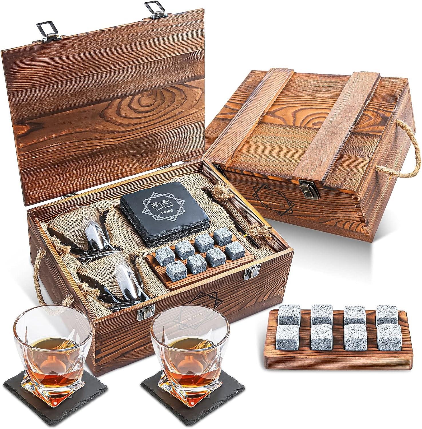 Amazon.com: Baban Whiskey Gift Sets for Men & Dad, Whiskey Set with 2 ...