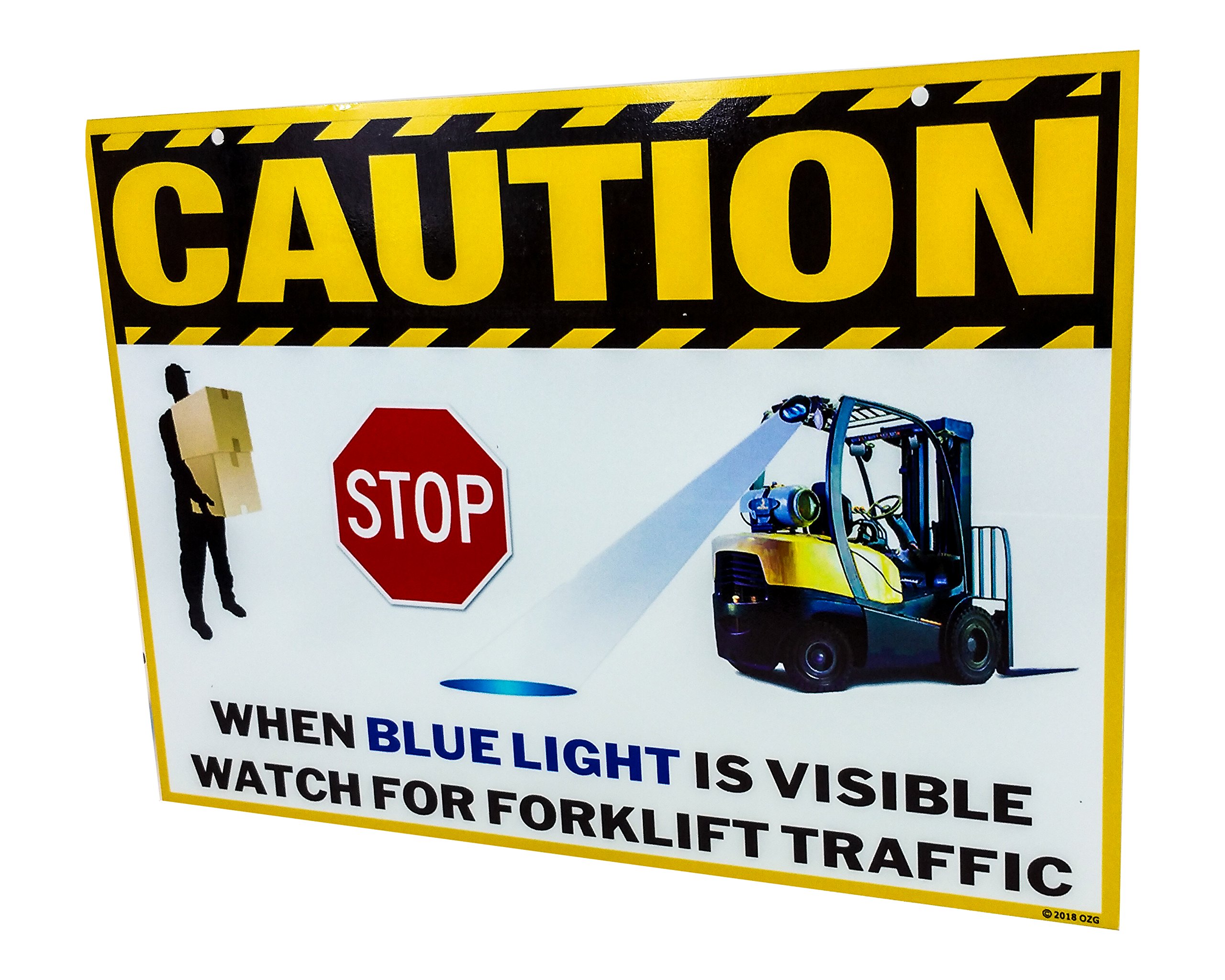 Set of 2 Laminated Vinyl Forklift Traffic Sign Caution Safety Warning ...