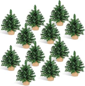 Amazon.com: Hiboom 12 Pcs Miniature Pine Tree Mini Christmas Trees for ...
