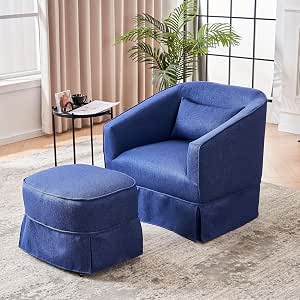 Amazon.com: Prohon 360° Swivel Barrel Chair with Removable Ottoman ...