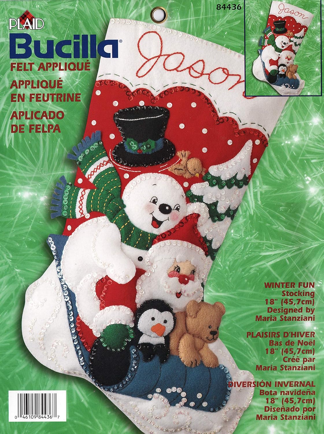 Amazon.com: Bucilla Felt Applique Winter Fun Stocking Kit #84436
