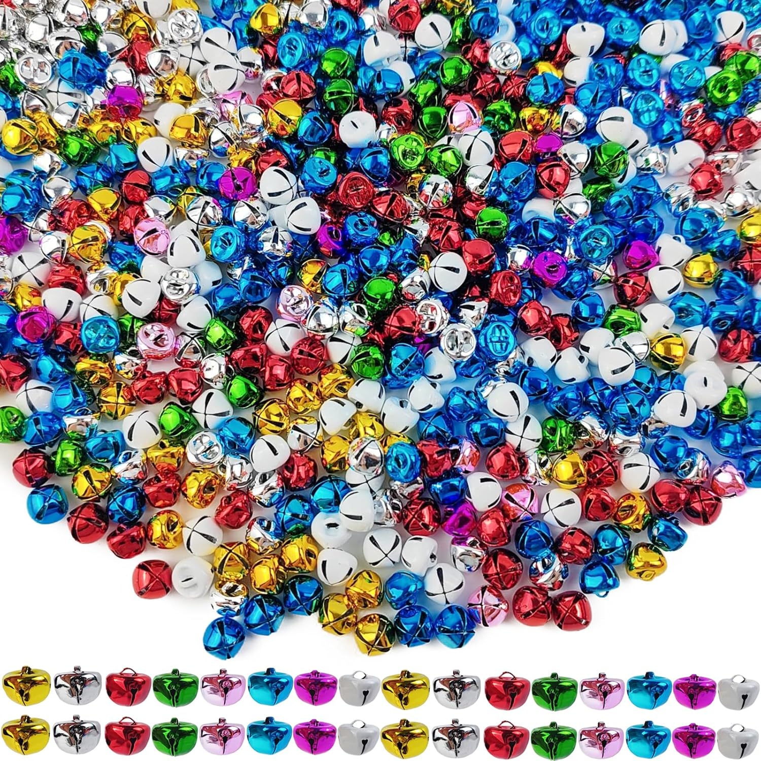 Amazon.com: ROYHOO 320PCS 0.4inch Jingle Bells for Crafts, 8 Colors ...