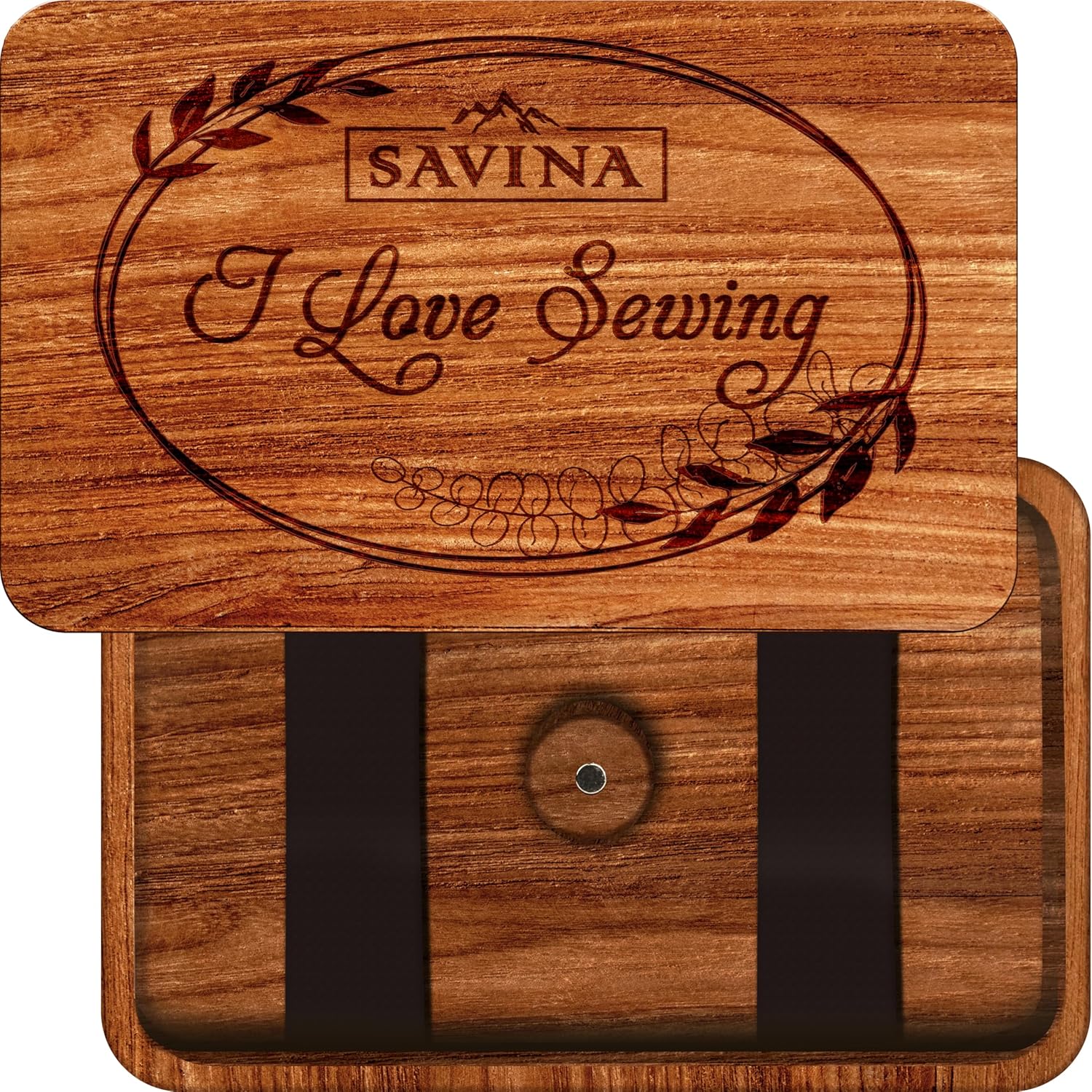 Amazon.com: SAVINA Sewing Needle Storage Box - DIY Wooden Sewing Pins ...