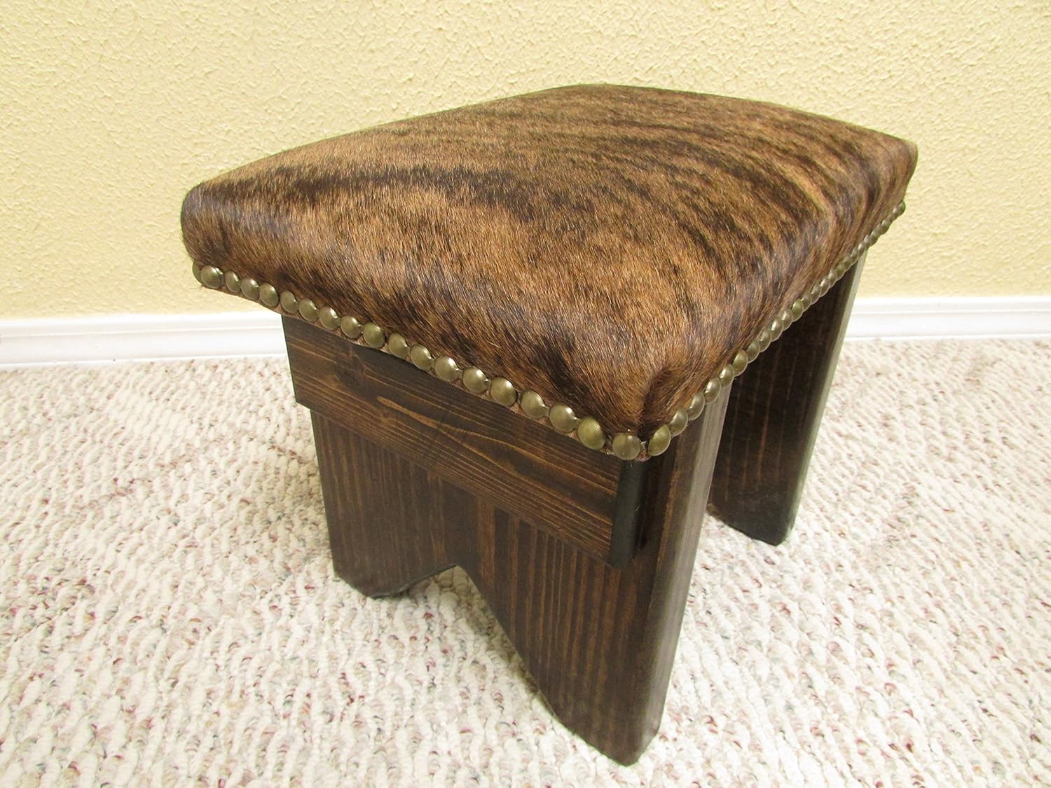 Amazon.com: JL Cowhide Creations Adorable Little Cowhide Footstool ...