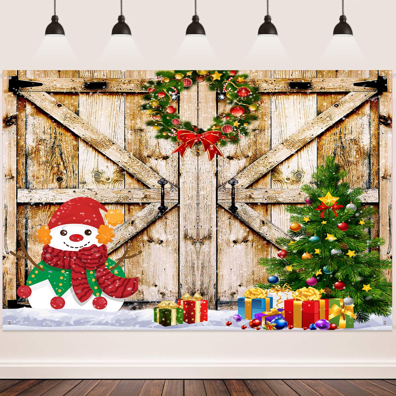 Christmas Rustic Wood Background Clip Art