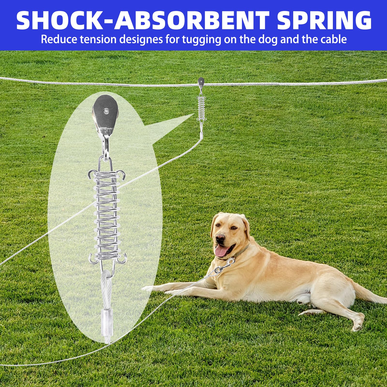Snapklik.com : PUPTECK Outdoor Dog Run Cable For Small To Large Dogs Up ...