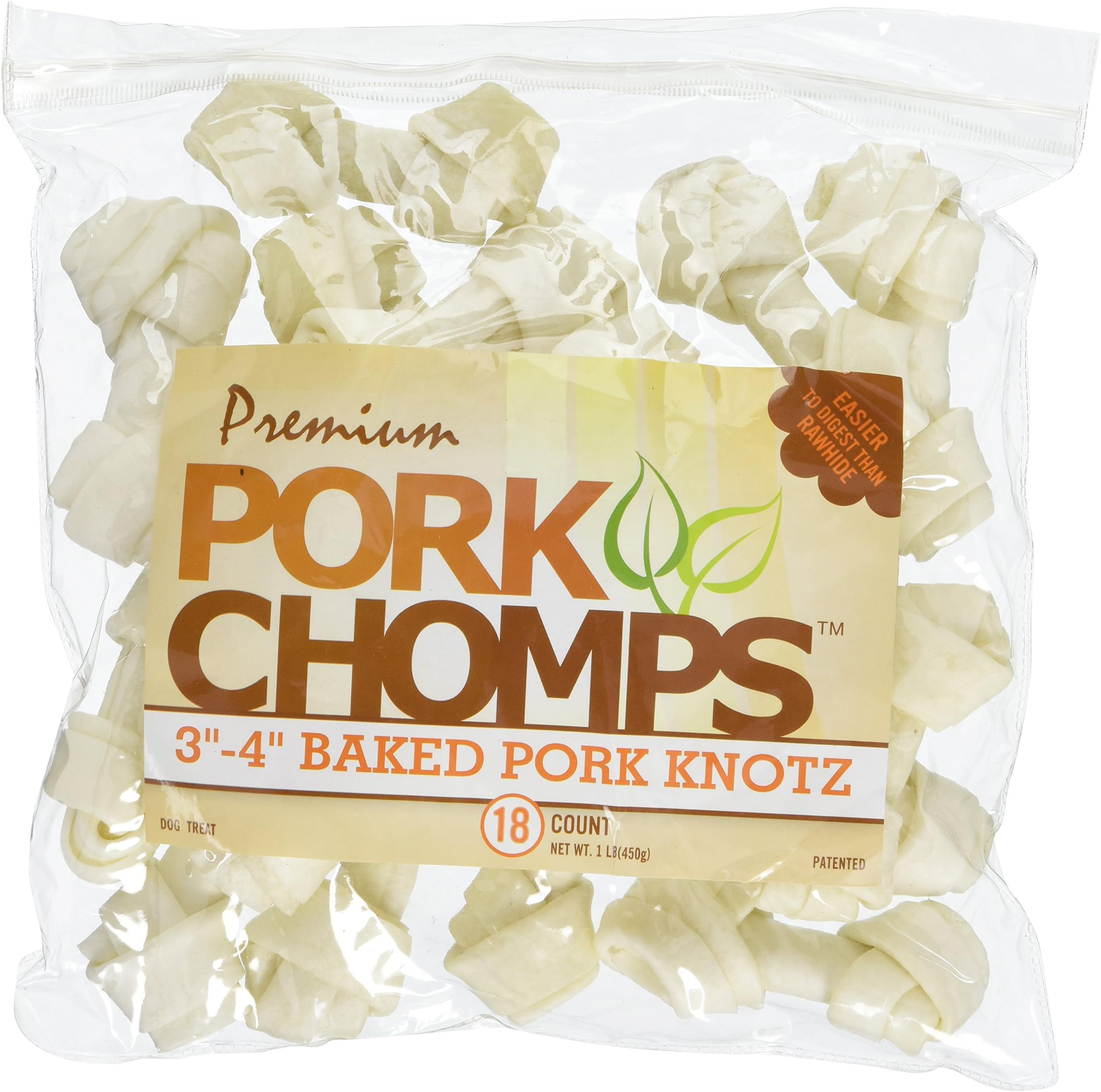 Amazon.com: Pork Chomps Baked Pork Skin Dog Chew, 8-inch Roll, 1 Count ...
