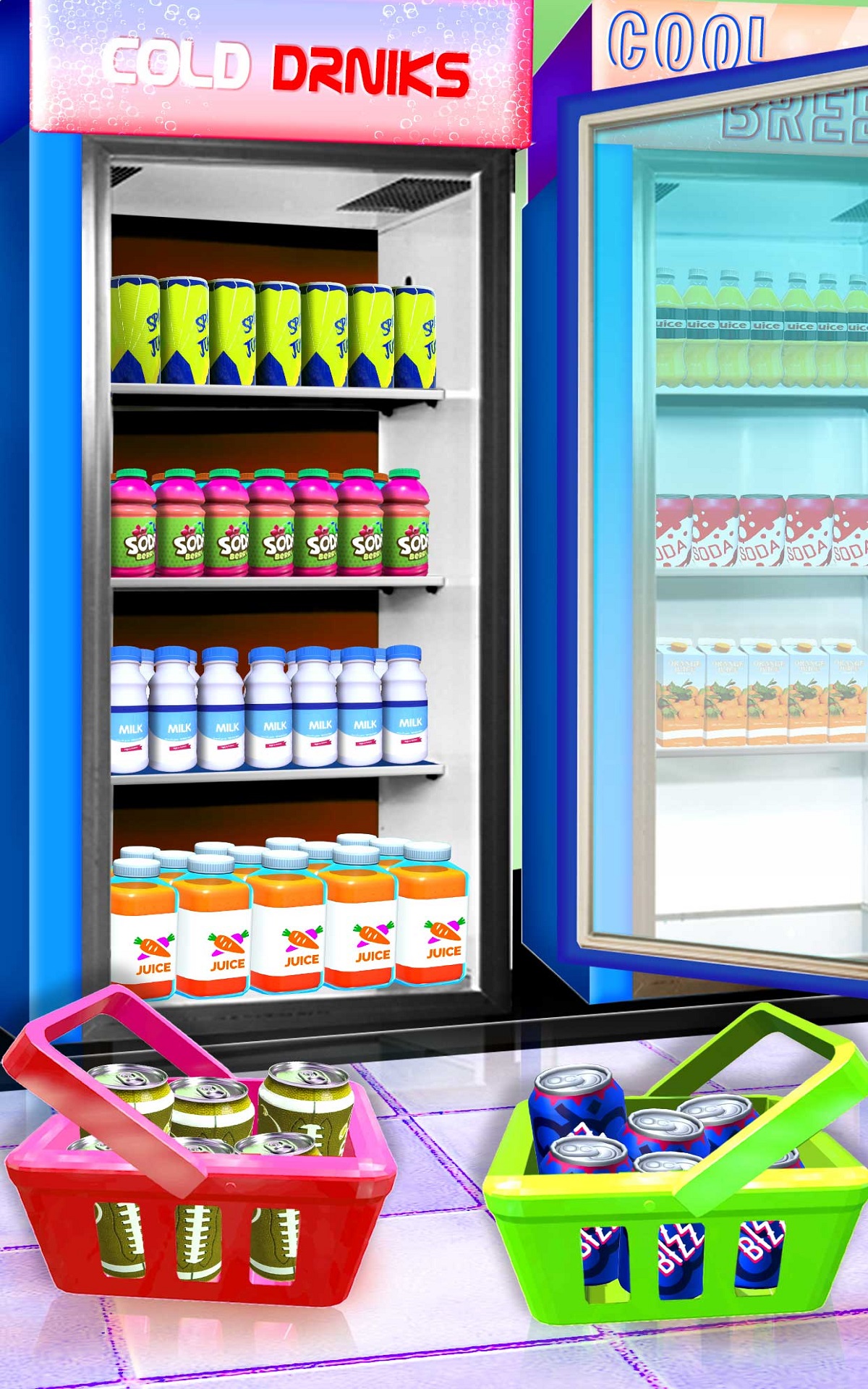 Supermarket Organizer Game - Fill up the fridge, closet & racks in this ...