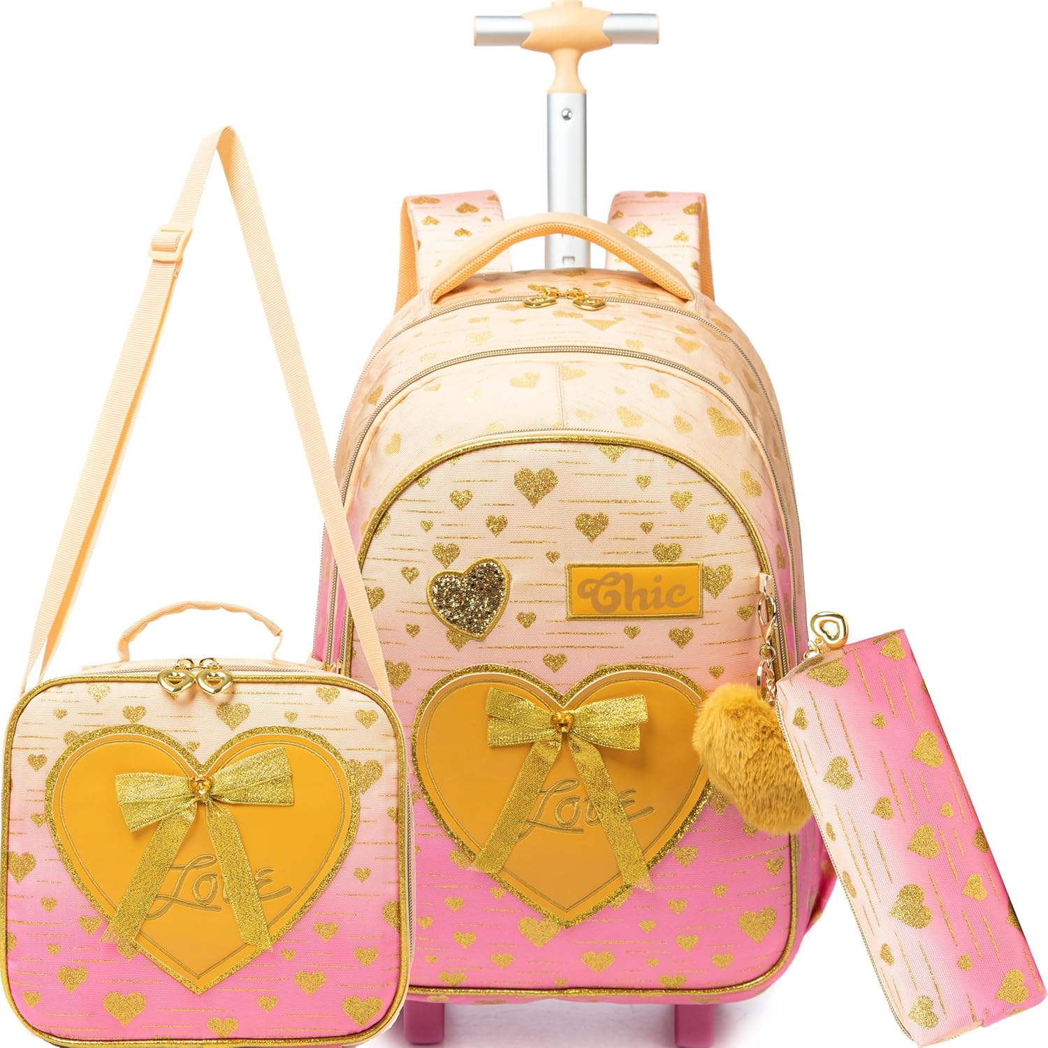 Amazon.com | Meetbelify Rolling Backpack for Girls Kids Backpacks with ...