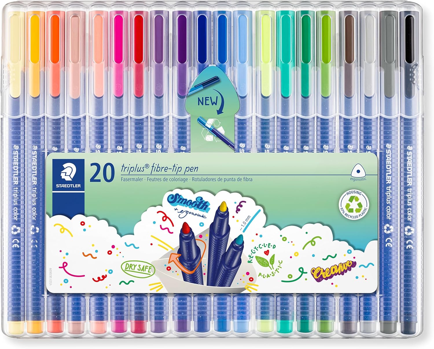 STAEDTLER 323 SB20 Triplus Colour Fibre-Tip Pens, 1.0mm - Assorted ...