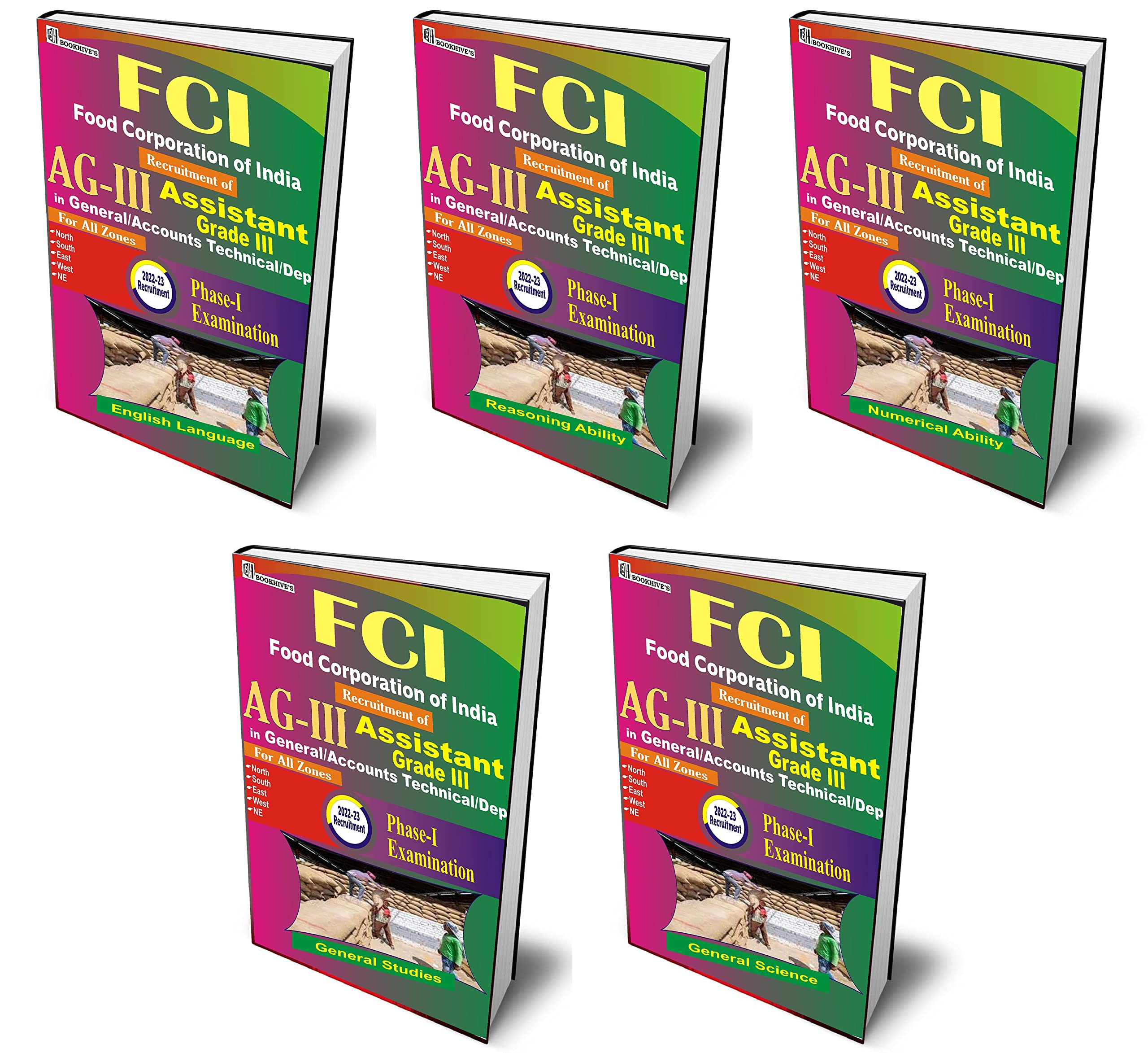 Buy FCI Assistant Grade III 2022-23 (Set of V Booklets) AG III General ...