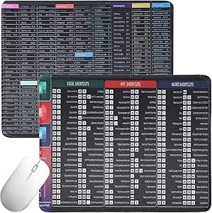 Amazon.com: Tyqour 2 Pack Excell Short Cut Mouse Pad 10.24 x 8.27 inch ...