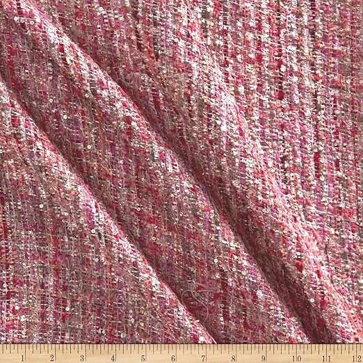 Amazon.com: Telio Charlotte Tweed Metallic Coral Pink, Fabric by the ...
