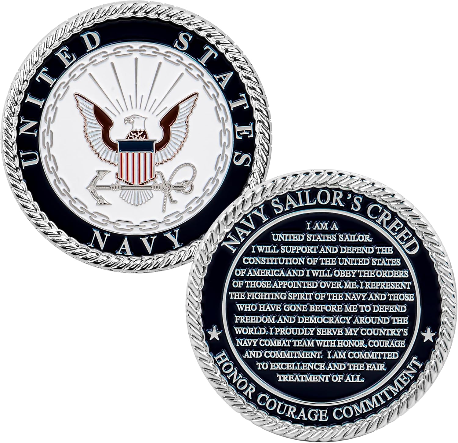 Amazon.com: US Navy Sailor's Creed Challenge Coin - Honoring Navy ...