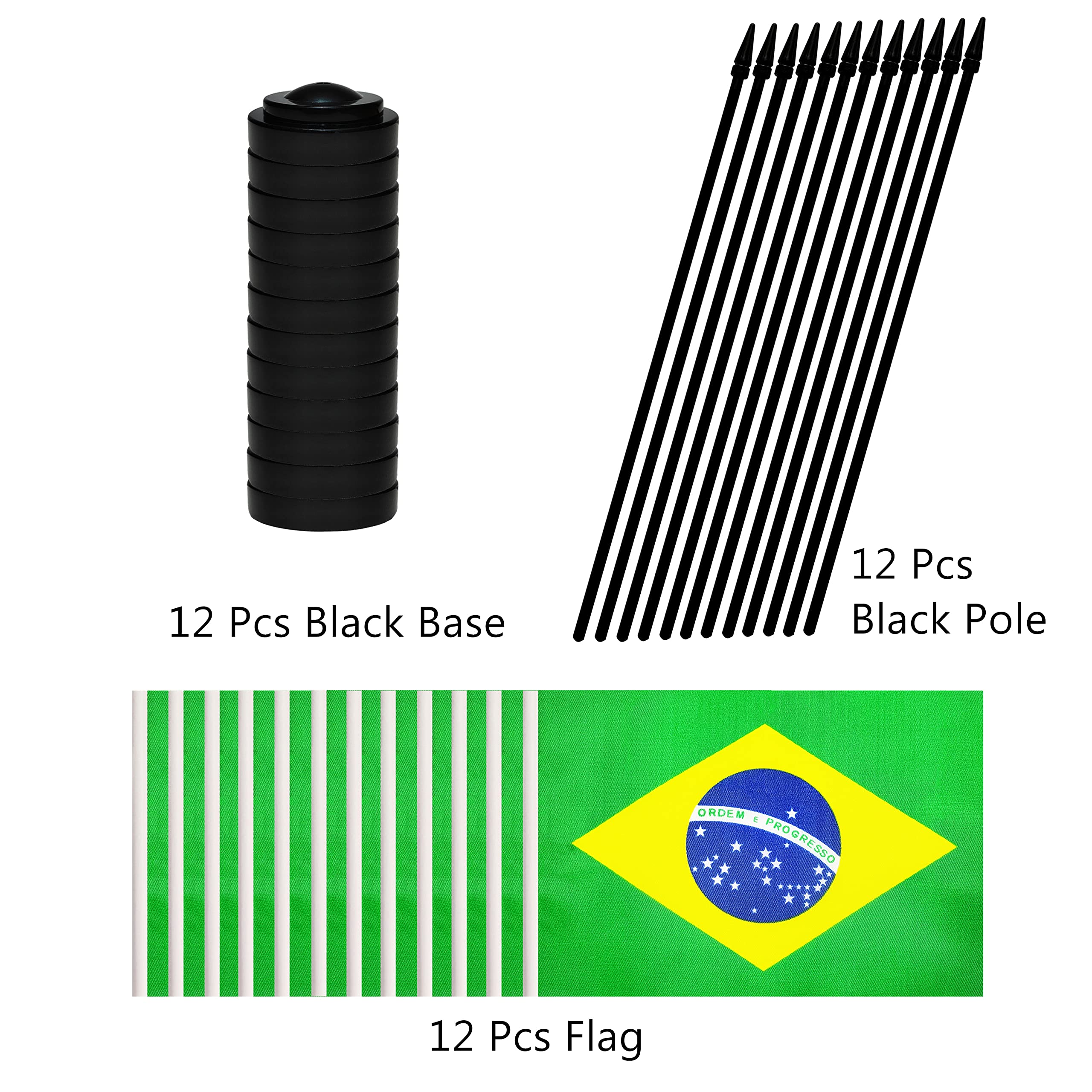 Office Desk Decor 12 Pack Brazil Flag Desk Flags - Mini Brazilian Table ...