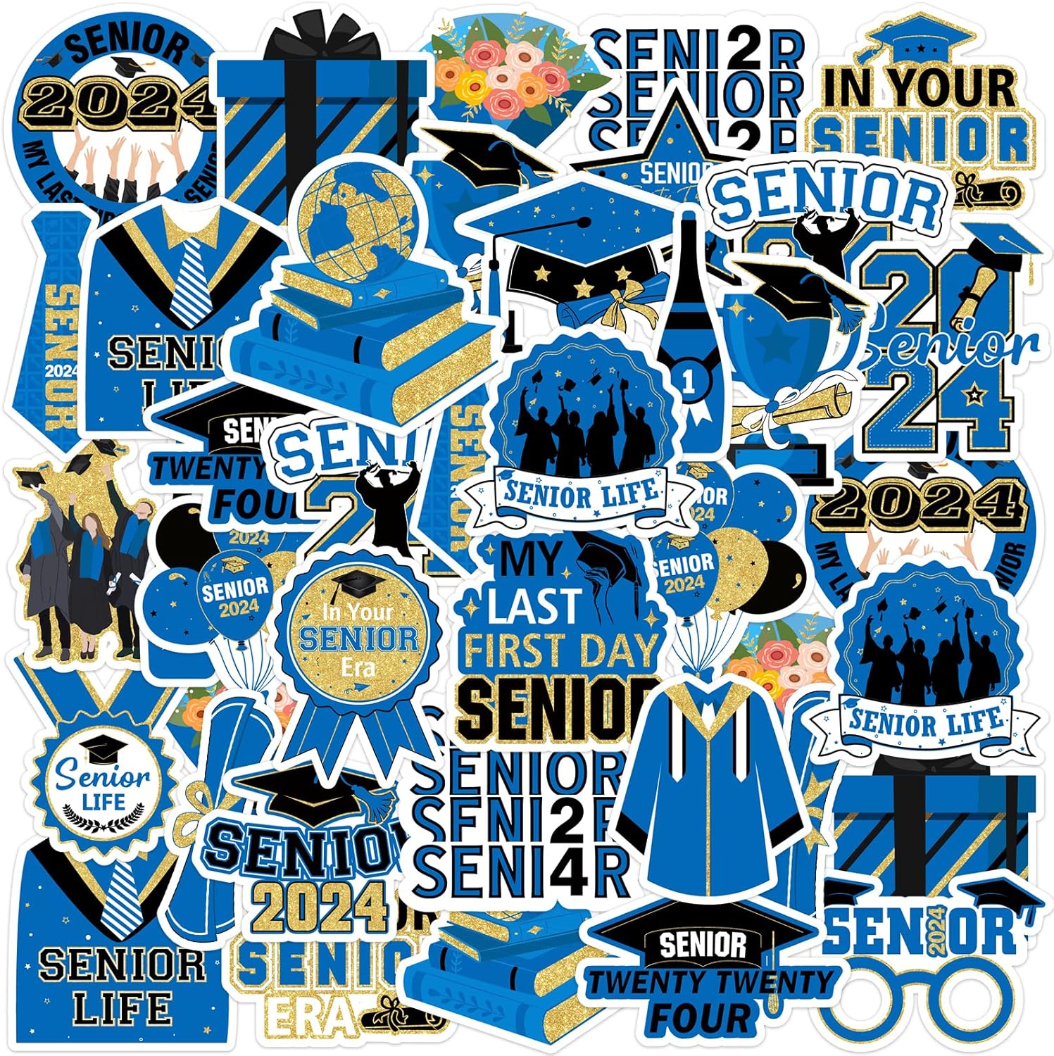 Amazon.com: Serencatcher 100pcs Senior 2024 Stickers, Senior Graduation ...