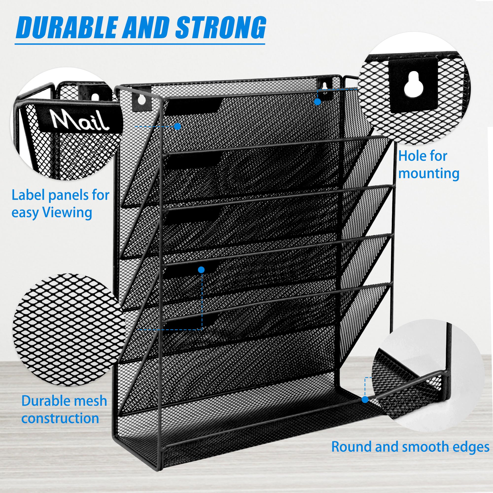Snapklik.com : EASEPRES 5+1 Tier Mesh Desk File Organizer, Hanging Wall ...