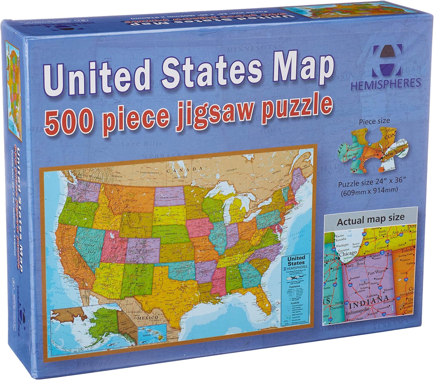 Amazon.com: Waypoint Geographic USA Map 500-Piece Jigsaw Puzzle ...