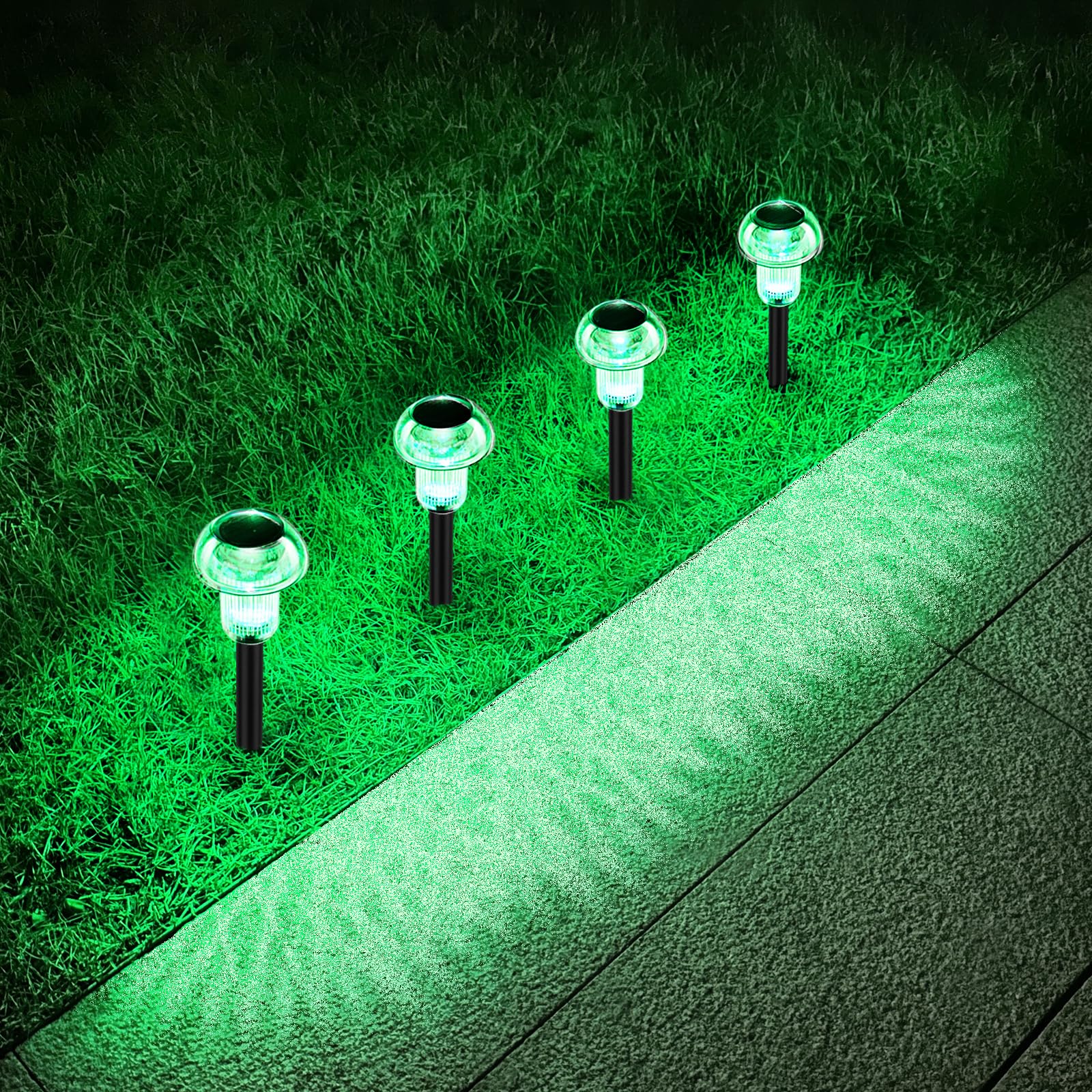 Amazon.com: Green Solar Lights Outdoor 4 Pack LED Halloween Decorations ...