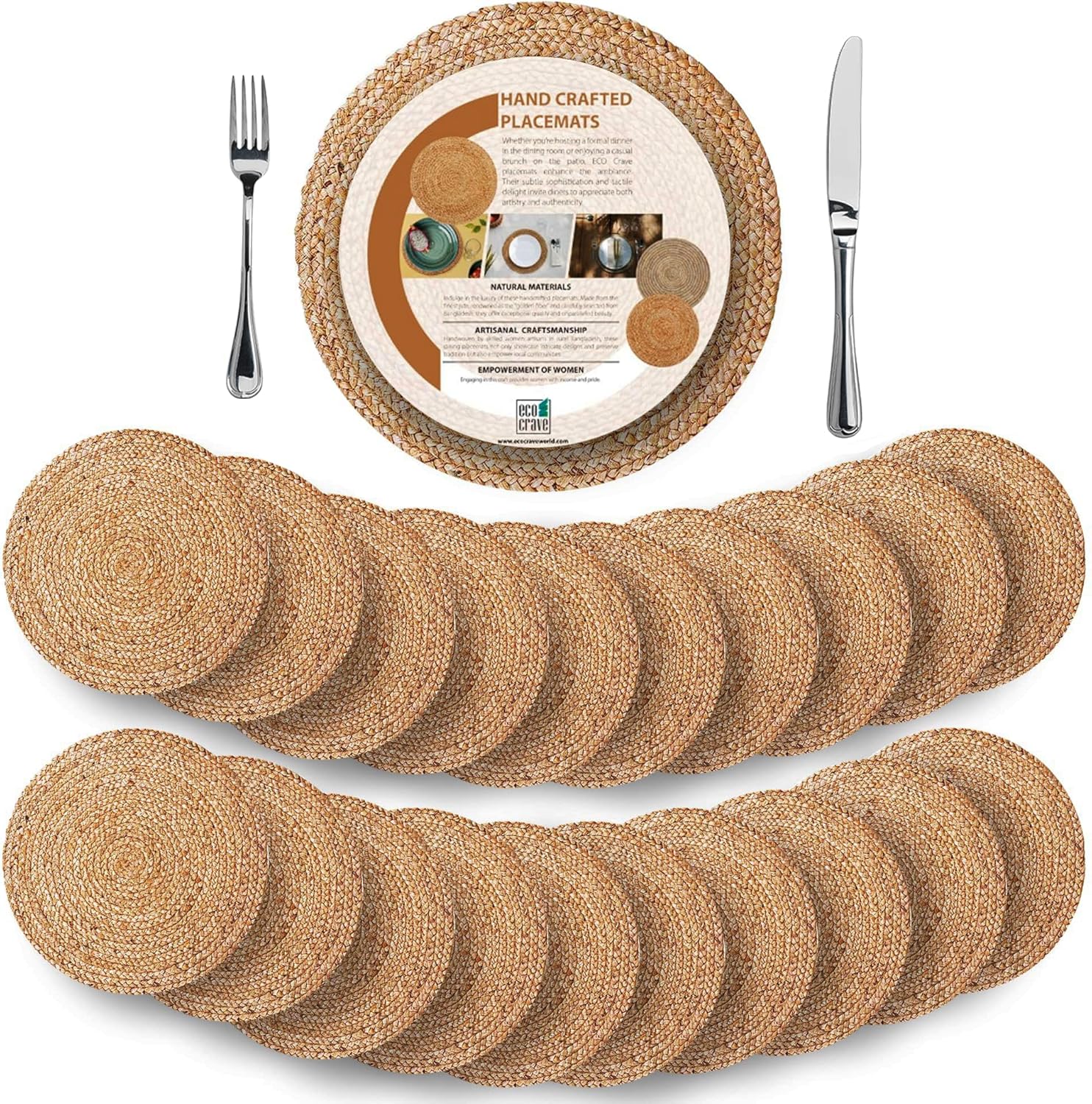 Amazon.com: Large Round placemats 13 inch Set of 20, Dining Room Table ...