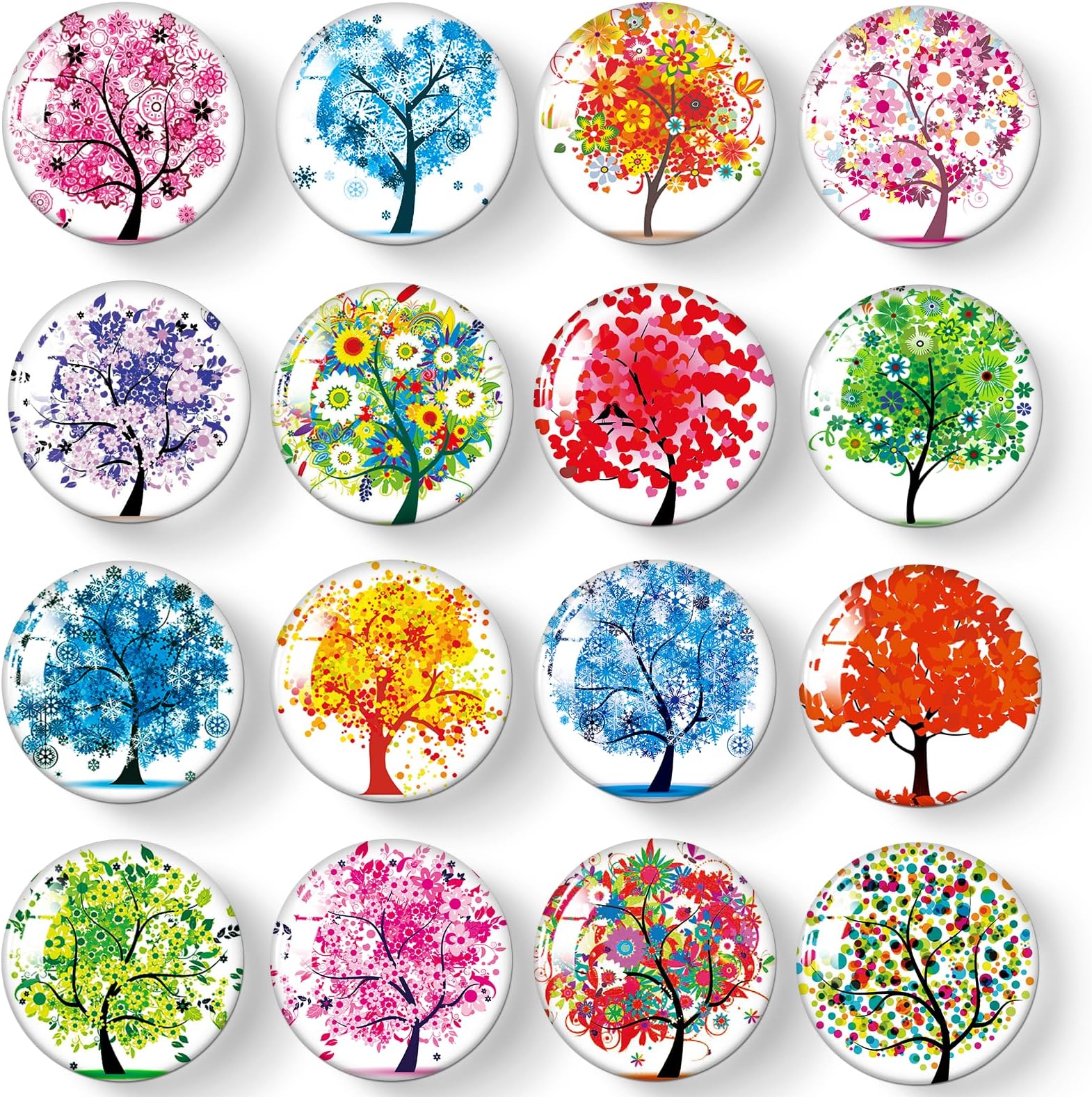 Amazon.com: 50 Beautiful Glass Refrigerator Magnets, Pretty Tree Fridge ...