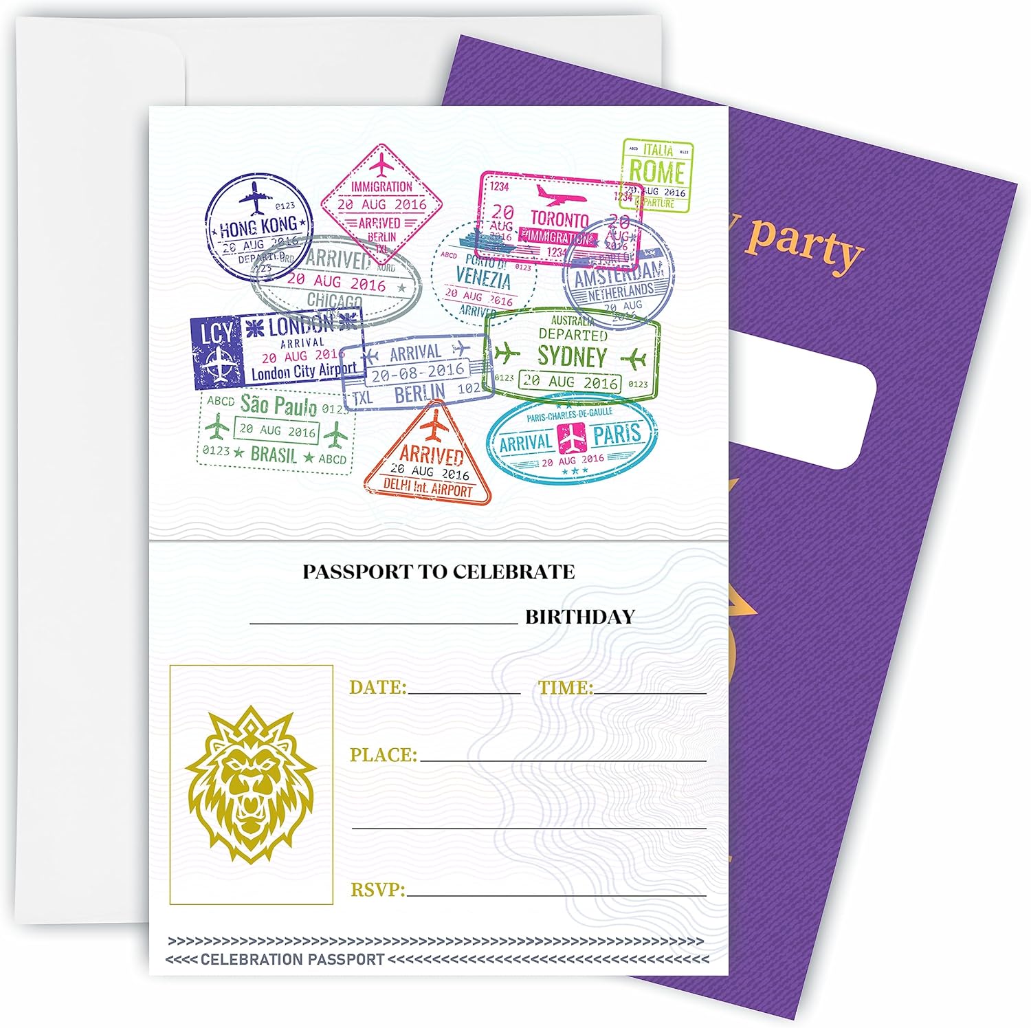 Amazon.com : Birthday Invitations, Funny Passport Theme Birthday Party ...