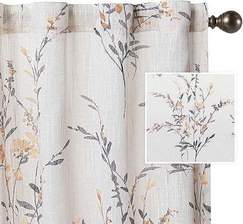 Amazon.com: MYSKY HOME Yellow Curtains 84 Inch Length 2 Panels Set for ...