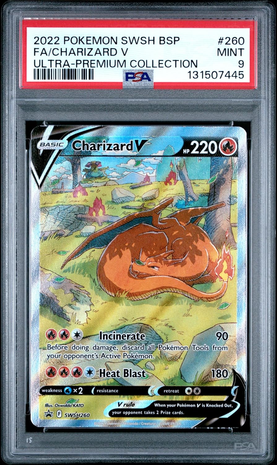 Amazon.com: Pokemon TCG, PSA Graded 9 Mint, FA/Charizard V Ultra ...
