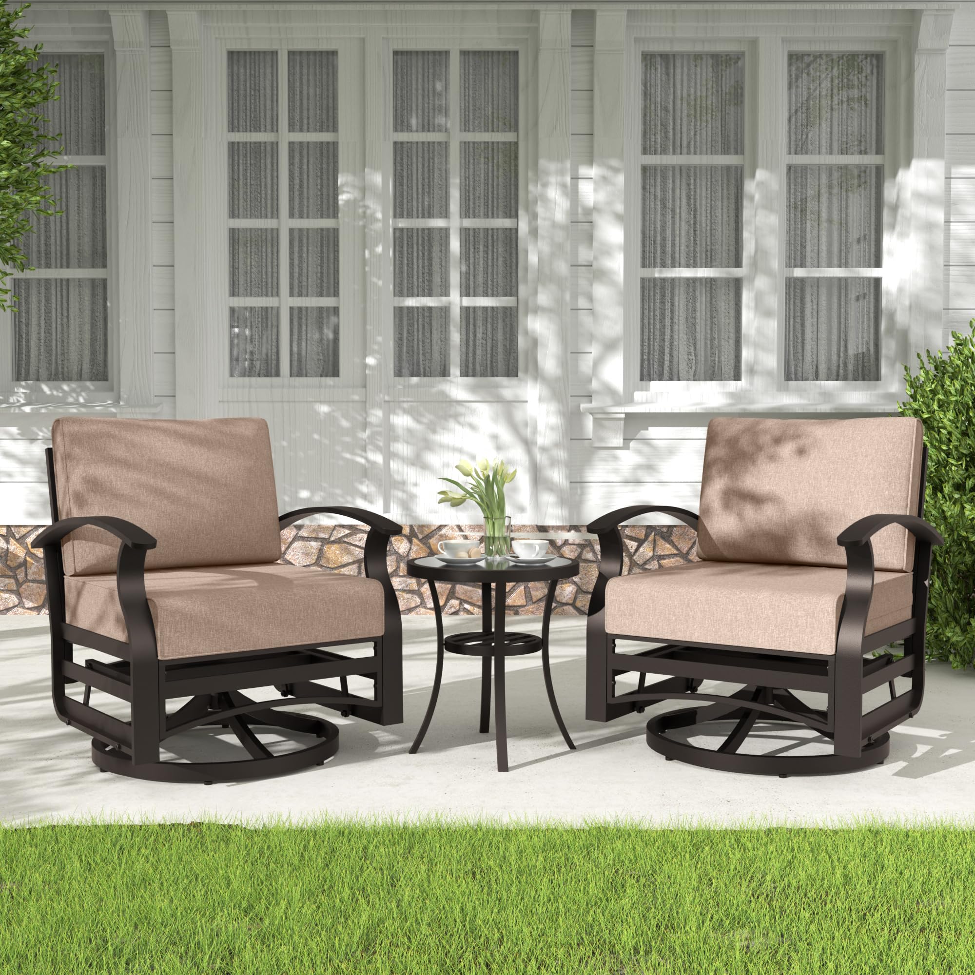 Amazon.com: Kurapika 3 Pieces Patio Furniture Set, Outdoor Aluminum ...