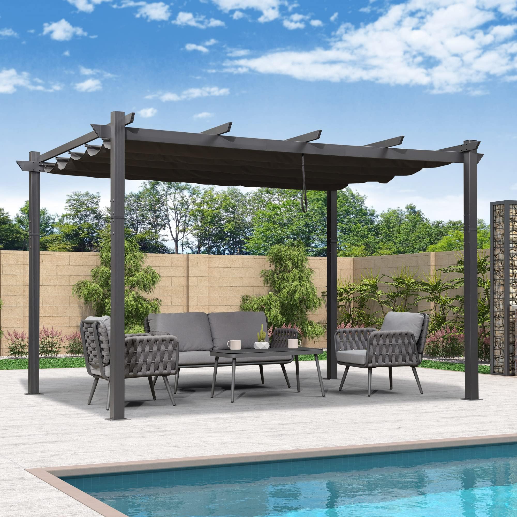 Amazon.com: GAOMON 10 X 12 FT Wood Pergola, Solid Structure ...