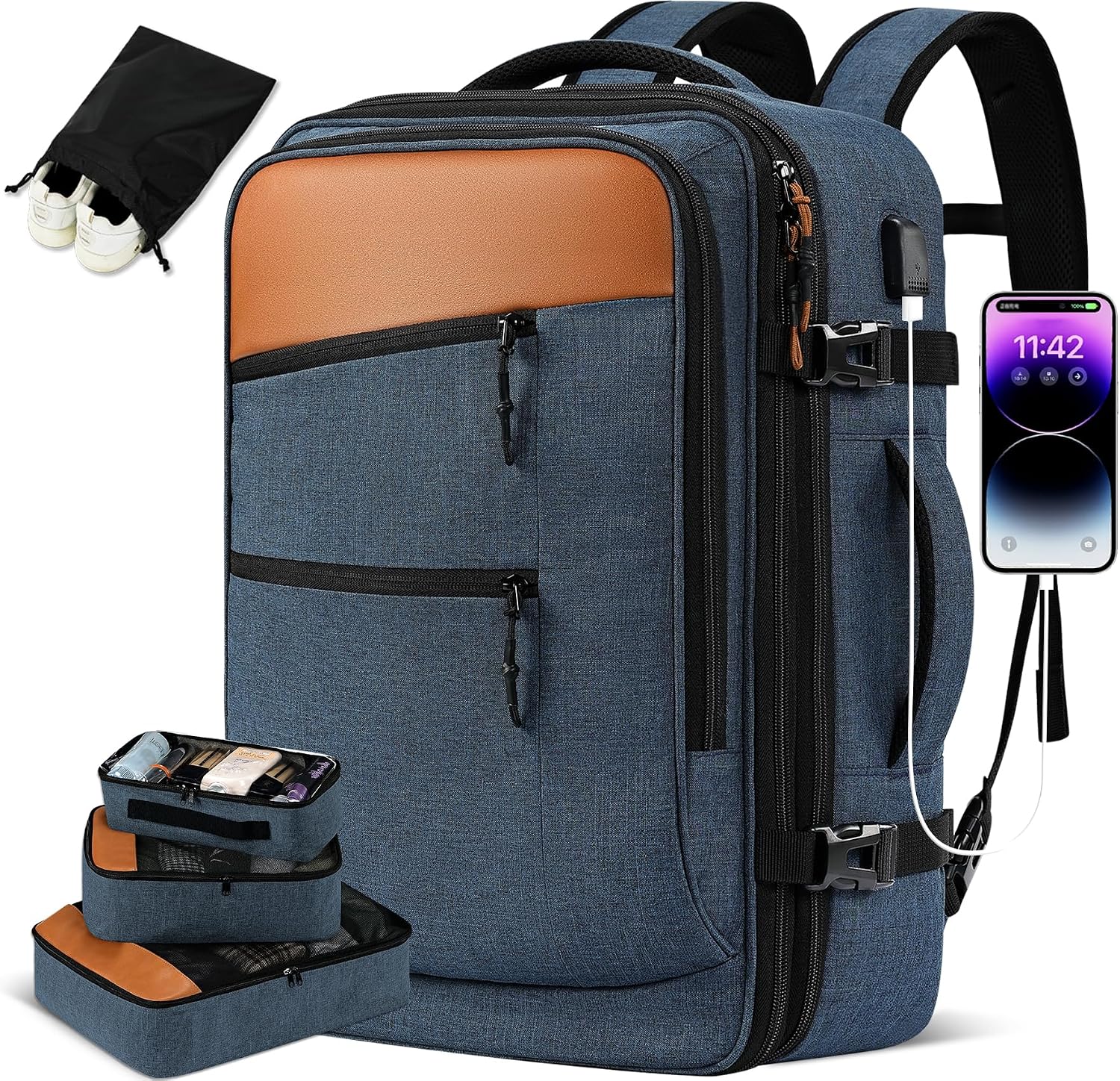 Amazon.com: POWAITER Carry on Backpack, Large Travel Laptop Backpack ...
