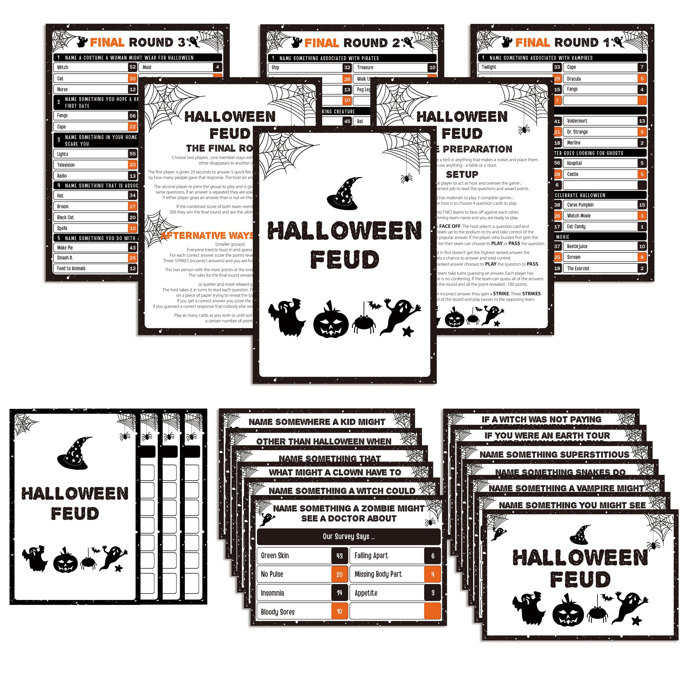 Amazon.com: Fun Halloween Friendly Feud Game, Family Games for Adults ...