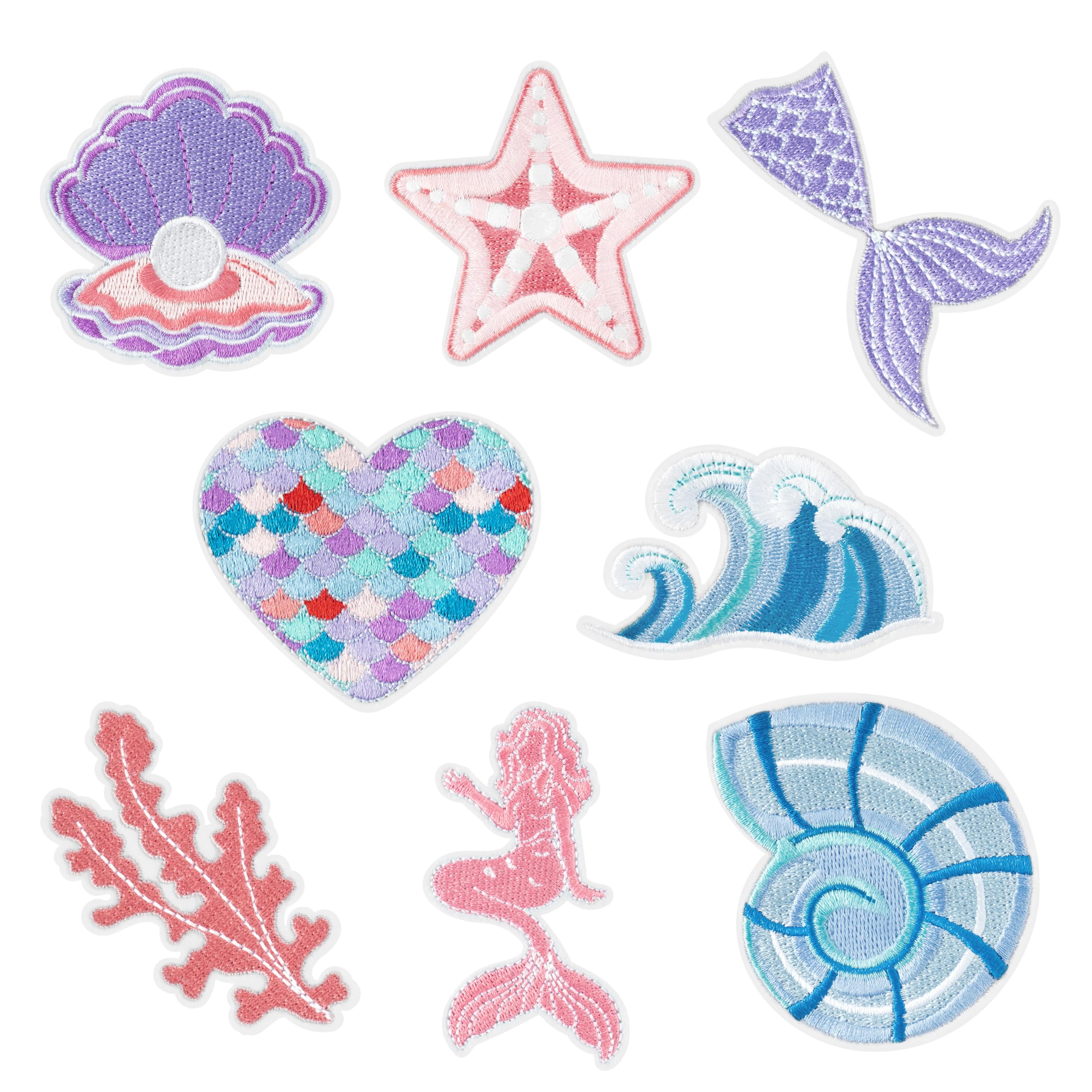 Amazon.com: Kirako 8 Pcs Little Mermaid Iron on Patches Pretty Cartoon ...