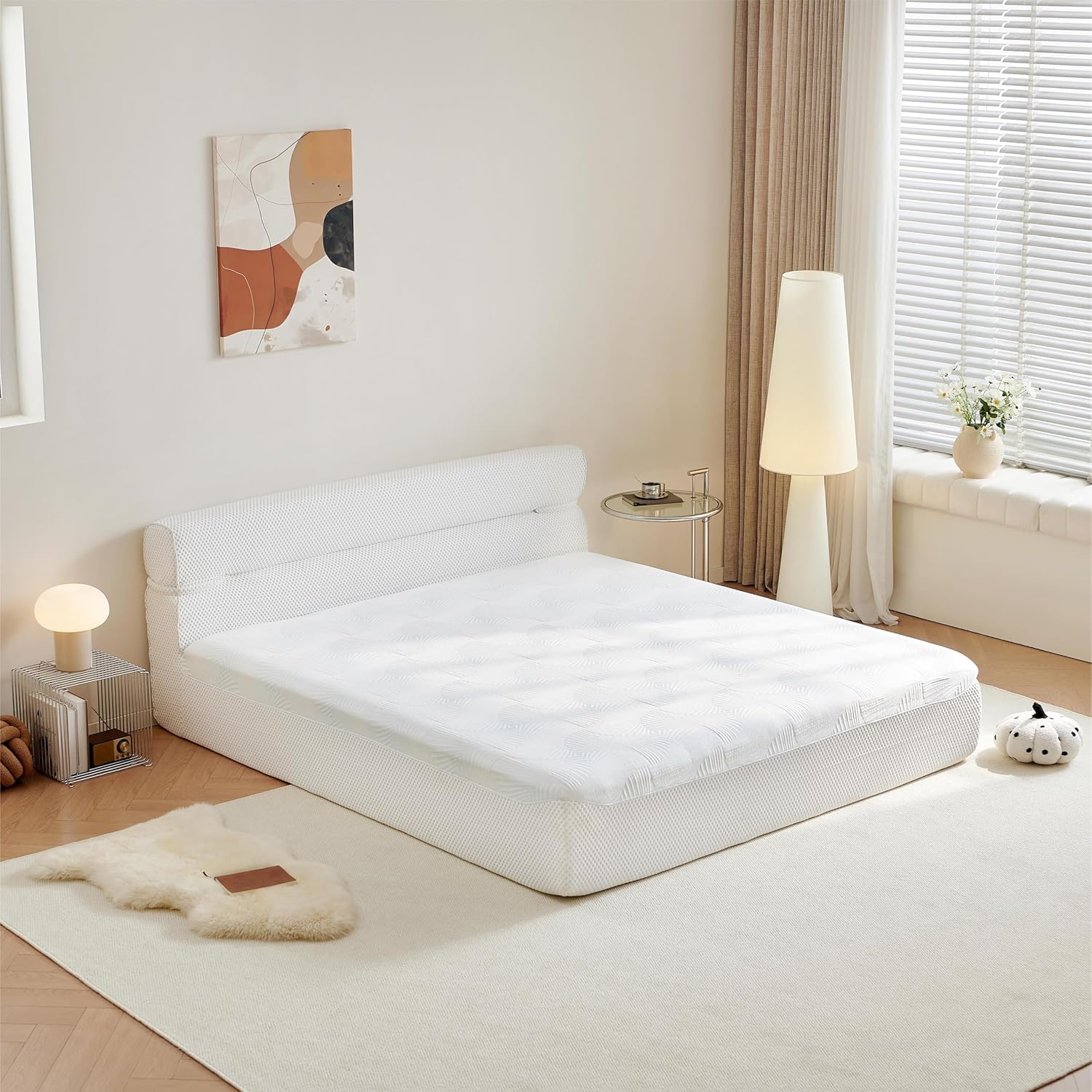 Amazon.com: KIBBEH All in One Full Mattress & Bed Frame 15 Inch Full ...