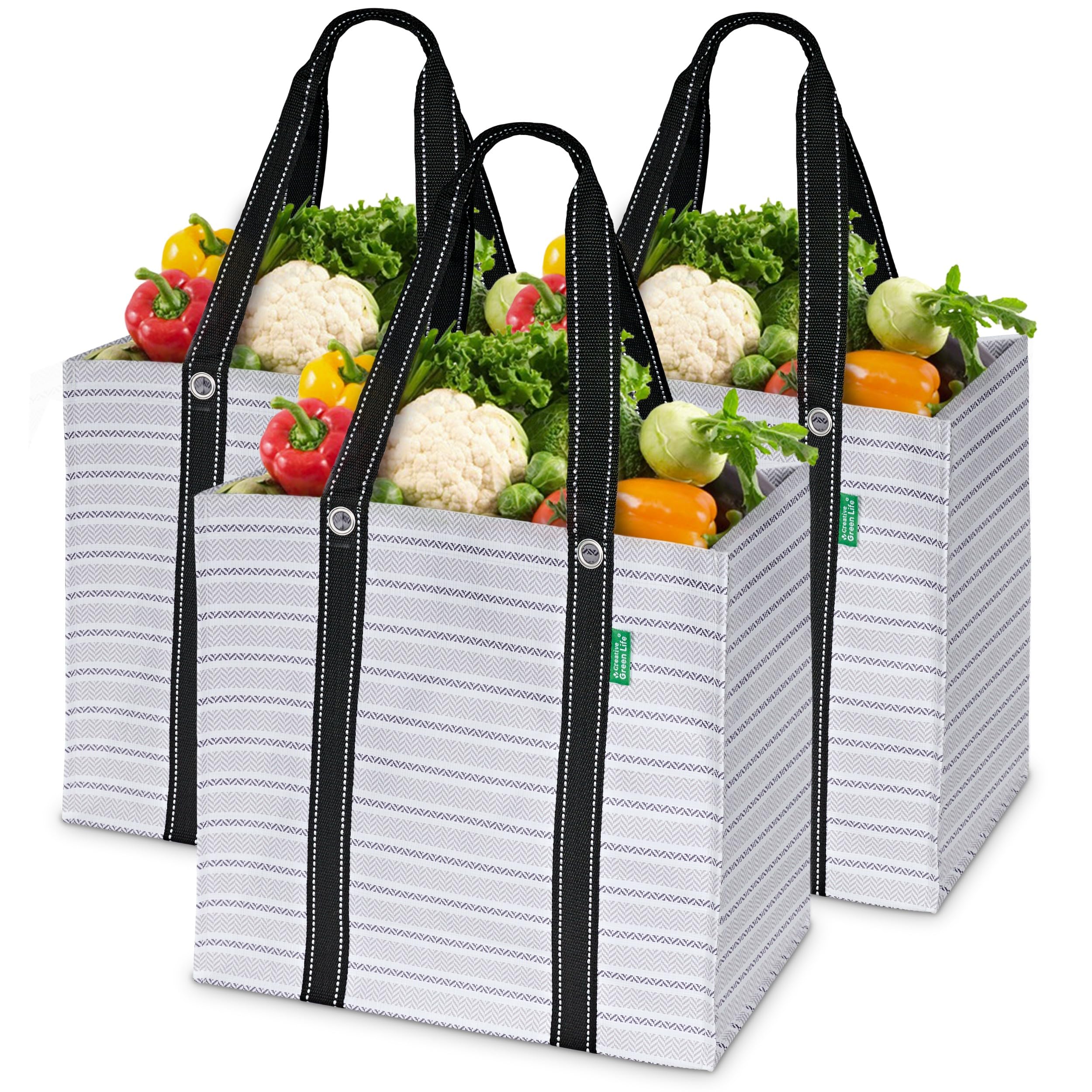 Amazon.com: Heavy Duty Reusable Grocery Bags, Foldable Grocery Reusable ...