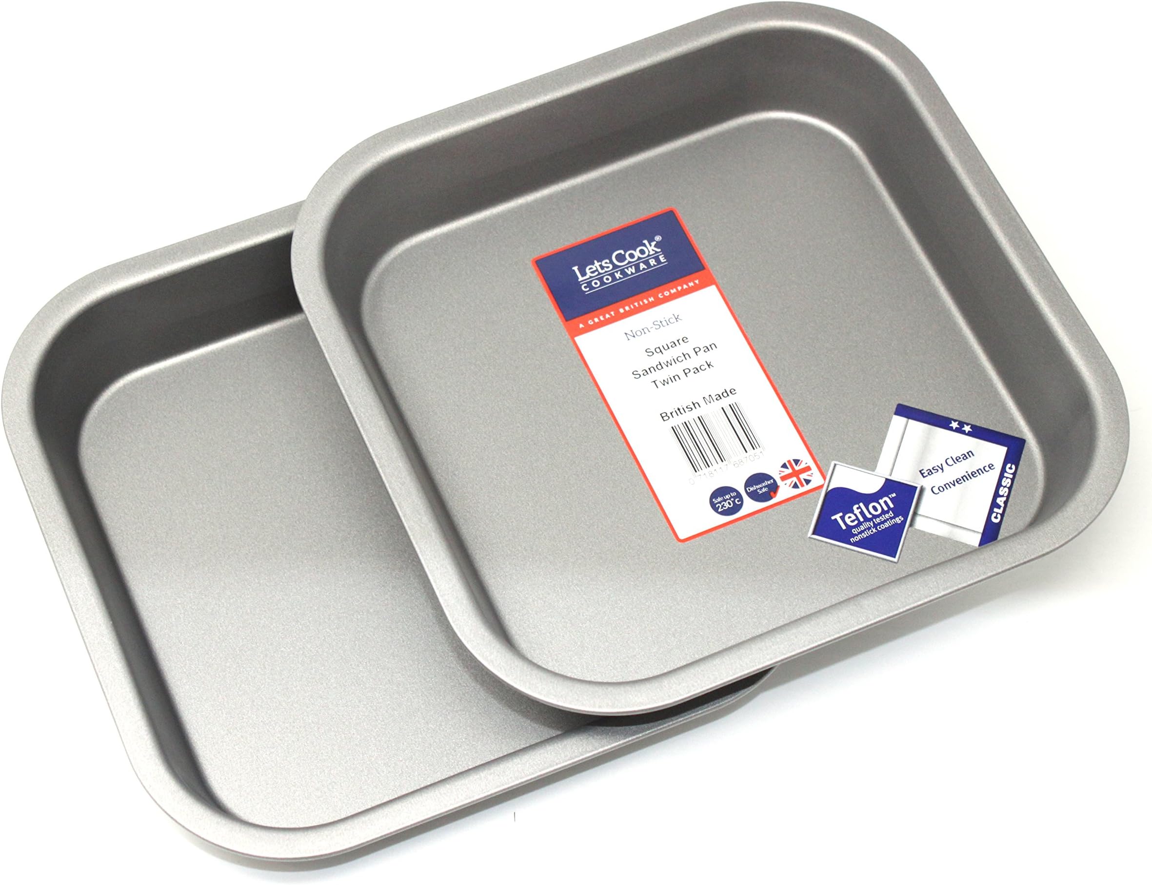 Lets Cook Cookware - Set of Two - Square Sandwich Brownie Roasting Pans ...