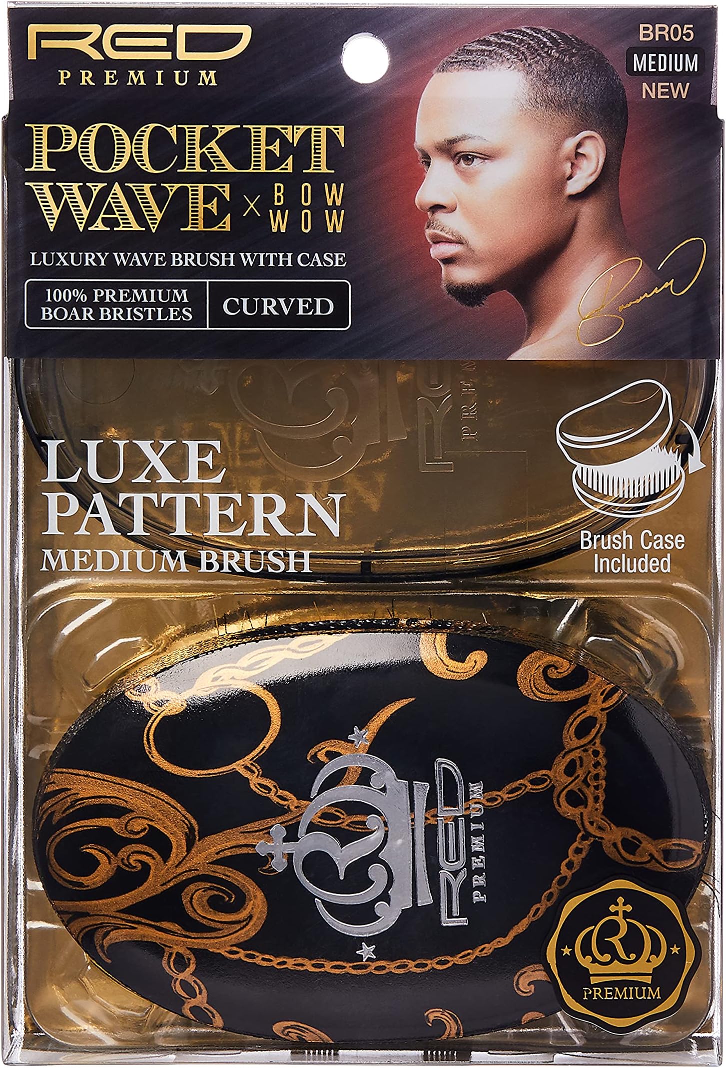 Amazon.com : Red by Kiss Premium Pocket Wave Bow Wow Curved Palm Brush ...