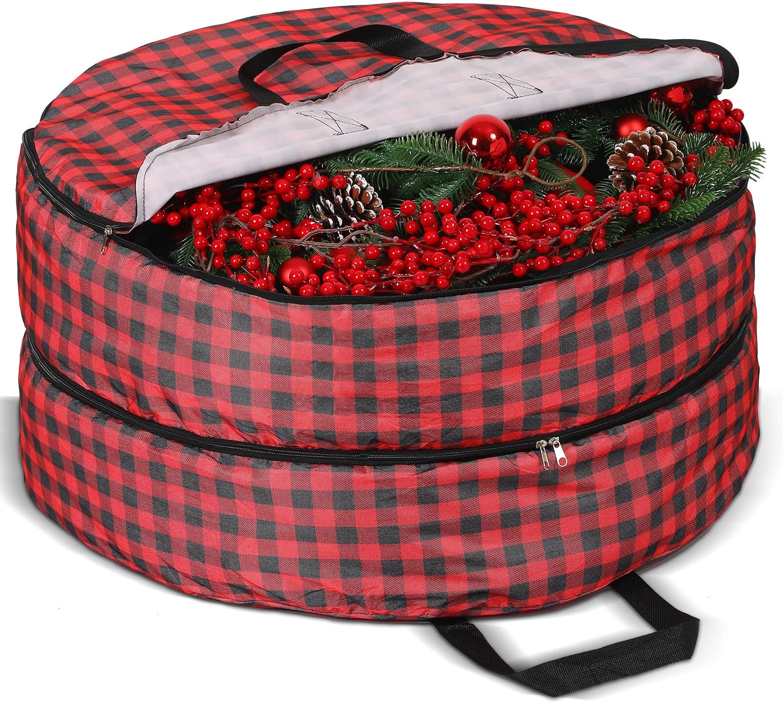 Amazon.com: 2 Pcs Christmas Wreath Storage Bag 24 Inch, 30 Inch, 600D ...