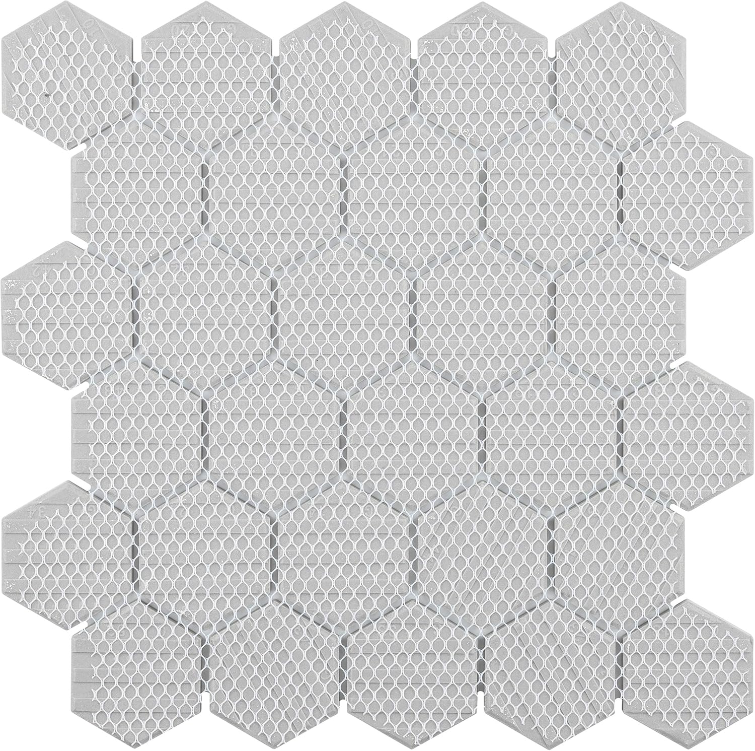 Buy SomerTile Metro 2 Hex 11 x 10.5 Glossy Light Grey Porcelain Mosaic ...