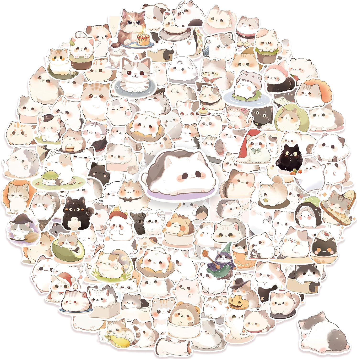 Amazon.com: 300 Pcs Cute Cat Stickers for Water Bottles,SLAPAFLIFE Cute ...