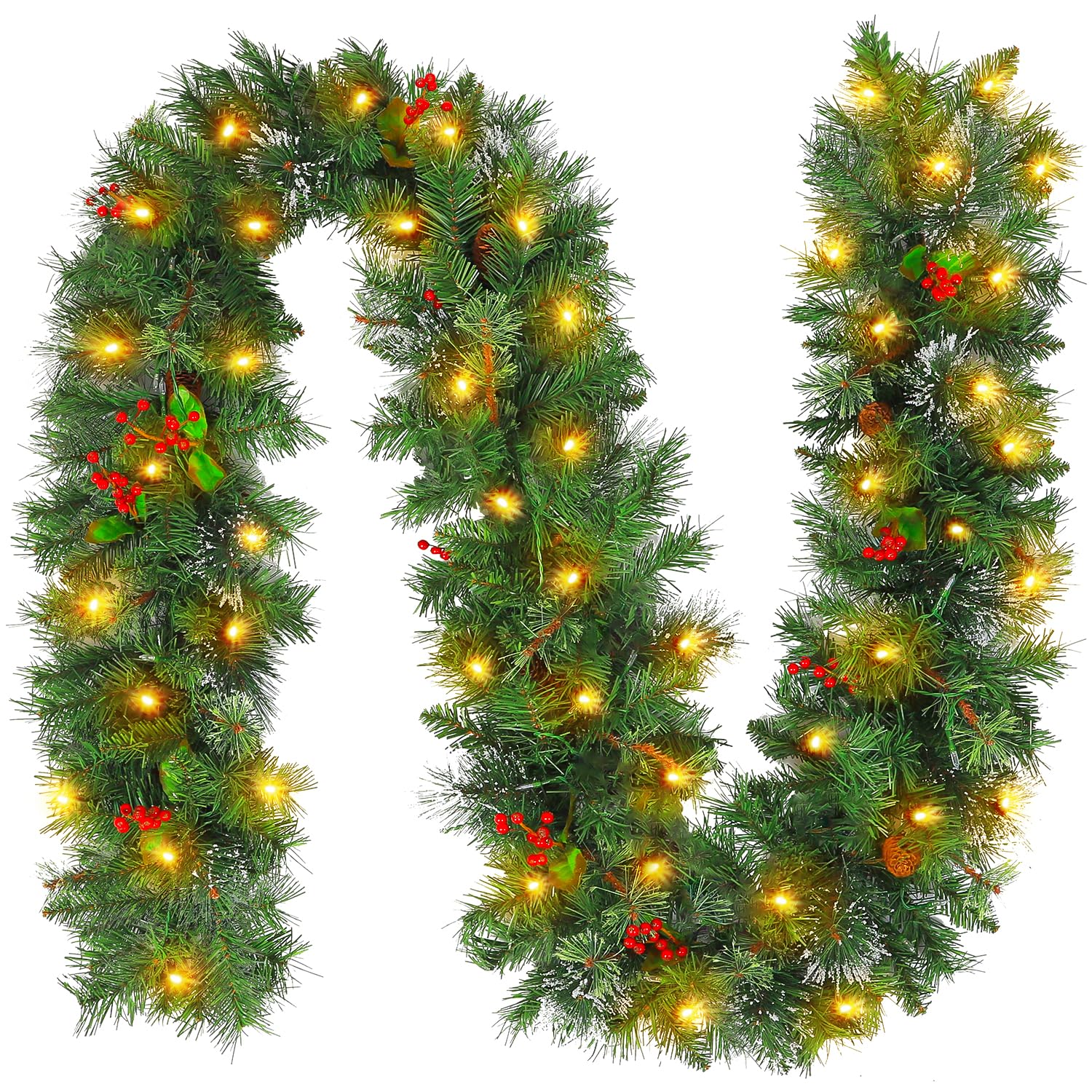 Snapklik.com : Hykolity 12 Ft. Pre-lit Christmas Garland