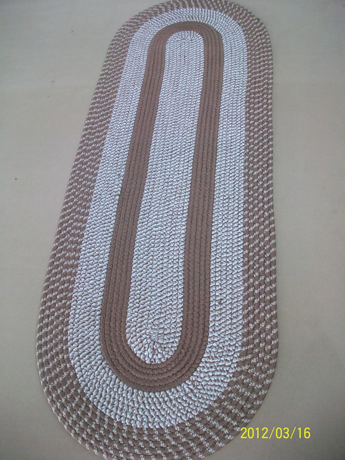 Amazon.com: TAUPE/LIGHT BROWN, 24"X 66" BRAIDED OVAL RUG, RUNNER, 2 ...