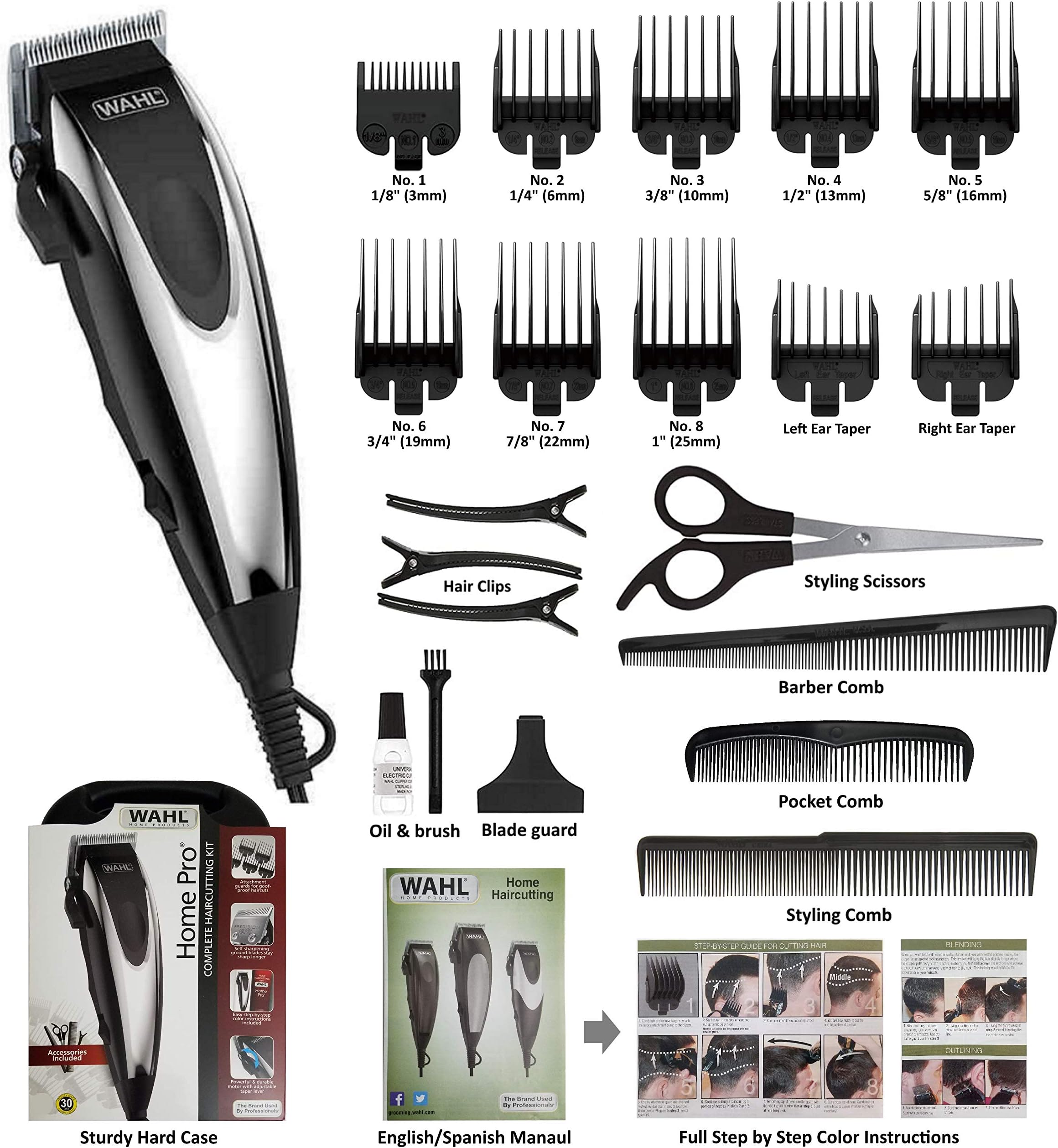 Amazon.com: Wahl Hair Clipper Home Pro 22-Piece - Complete Men's ...