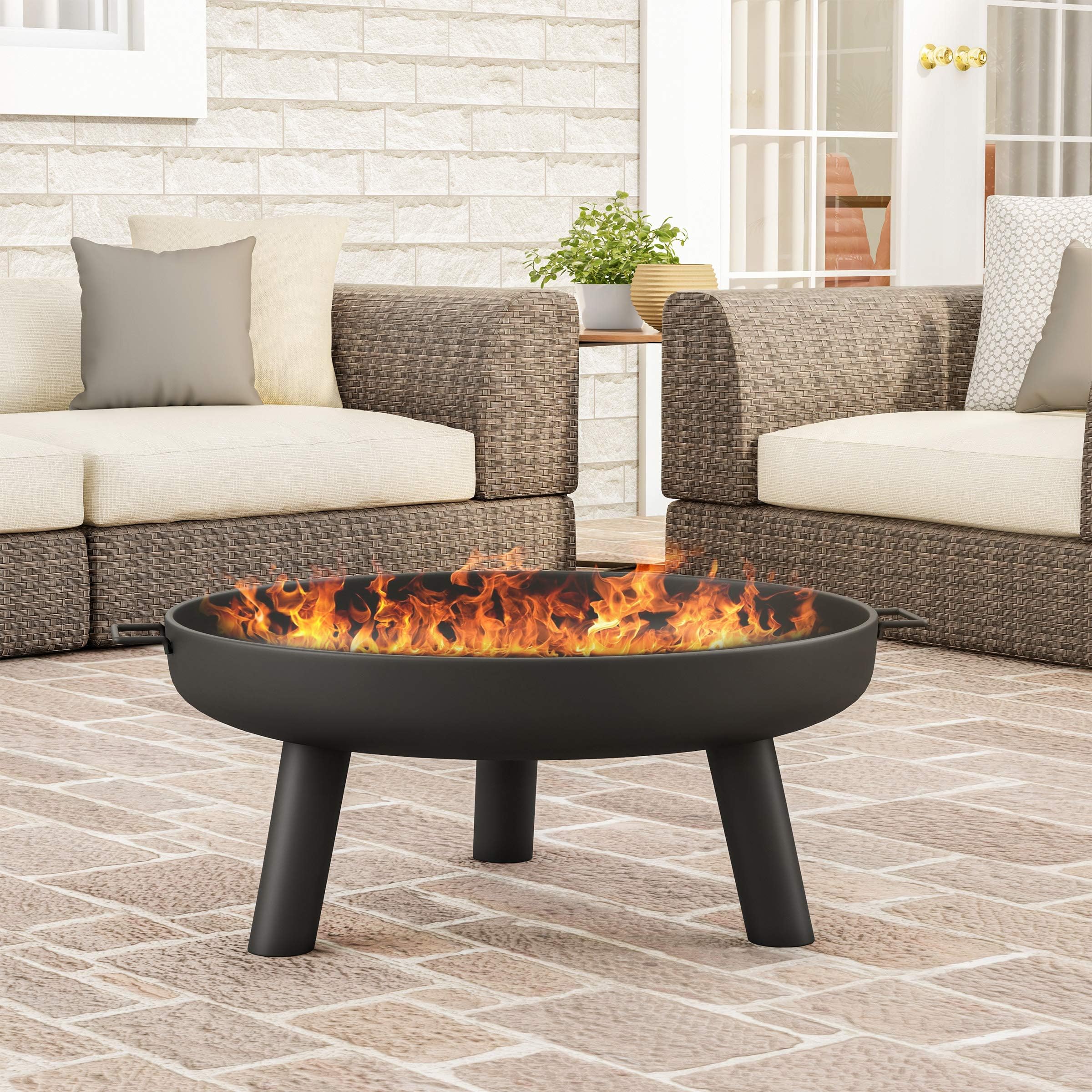 Amazon.com : Esschert Design Low Firepot : Outdoor Fireplaces : Patio ...