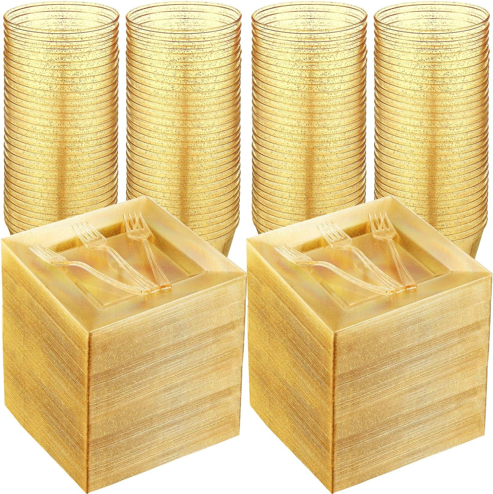 Amazon.com: Mifoci 300 Pcs Plastic Guest Disposable Dinnerware Set for ...