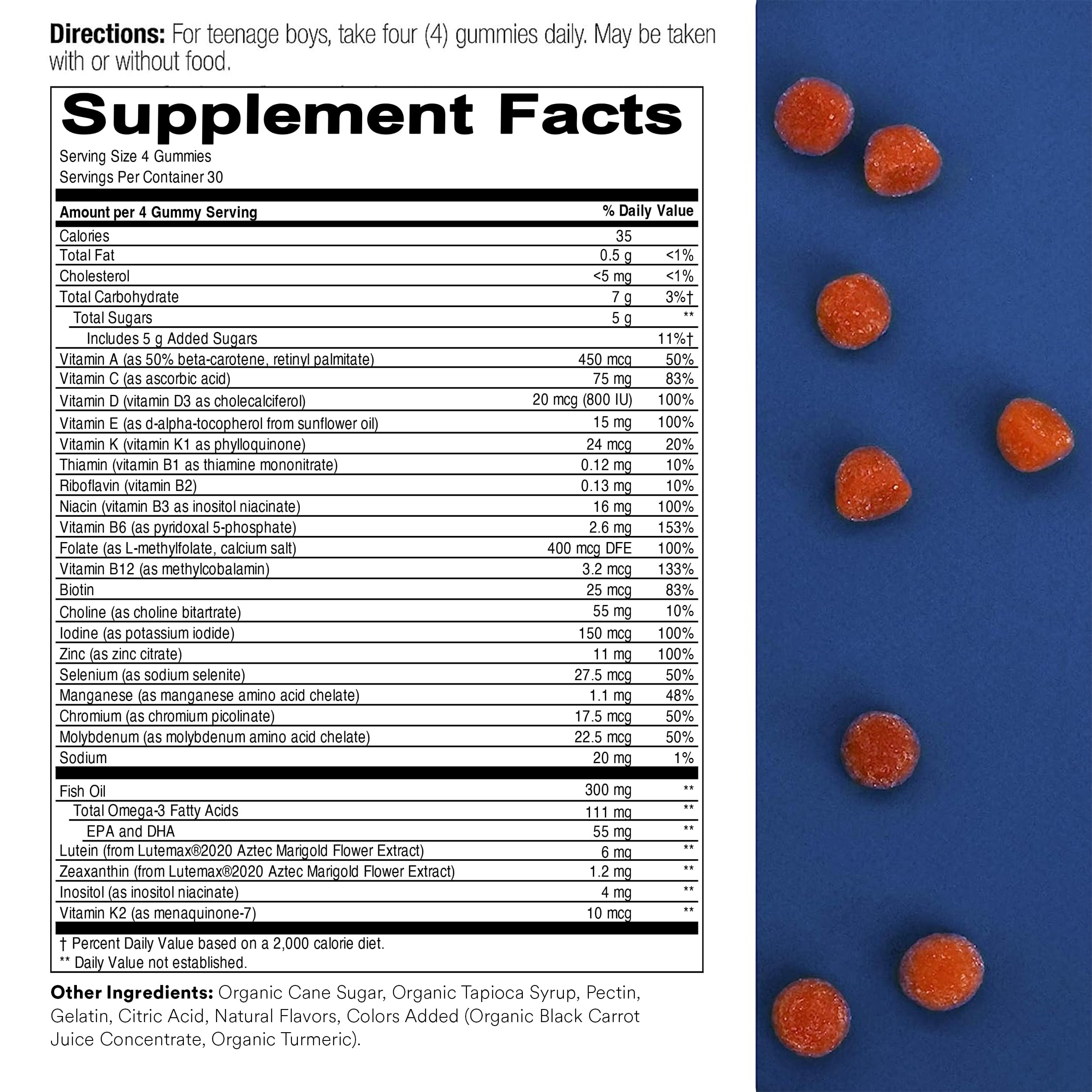 Snapklik.com : SmartyPants Teen Guy Multivitamin Gummies: Omega 3 Fish Oil