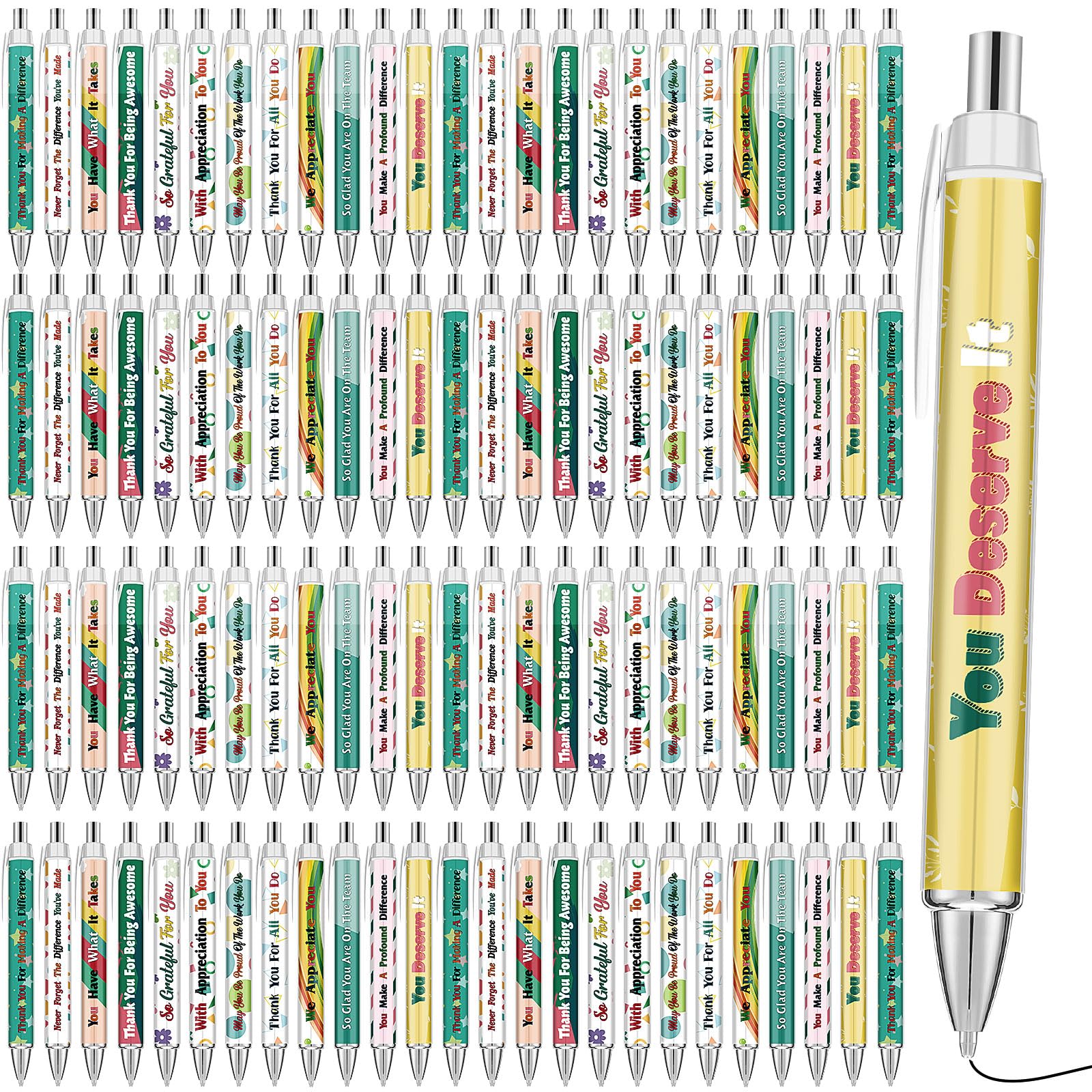 Amazon.com : Jutom 100 Pcs Employee Appreciation Pens, Team Building ...
