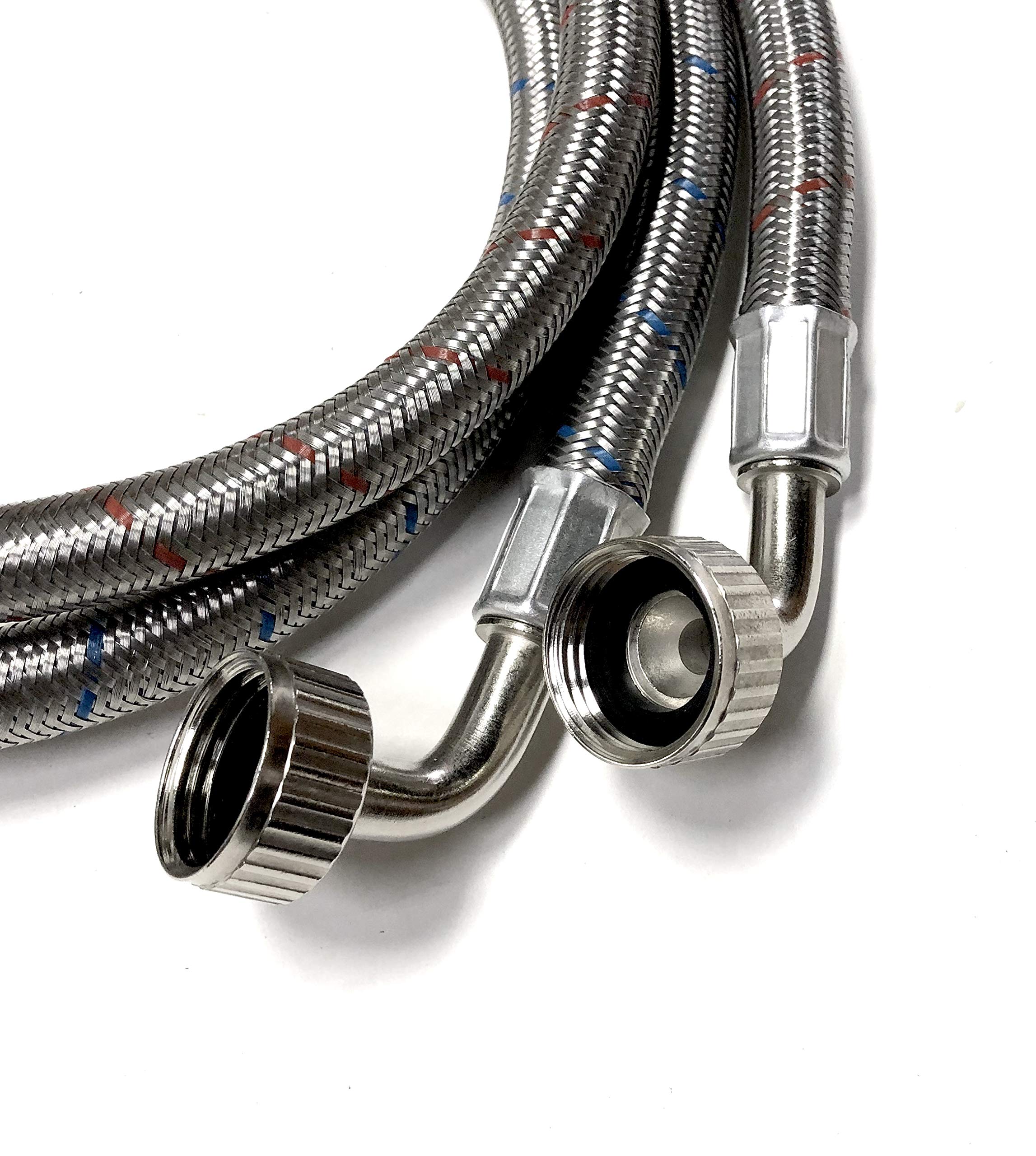 Snapklik.com : 2-Pack Premium High-Flow Stainless Steel Washing Machine ...