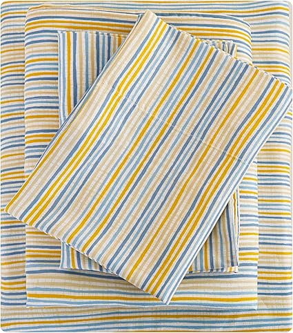Mooreeke Striped Queen Bed Sheets, Deep Pocket 4 Piece Queen Sheet Set ...